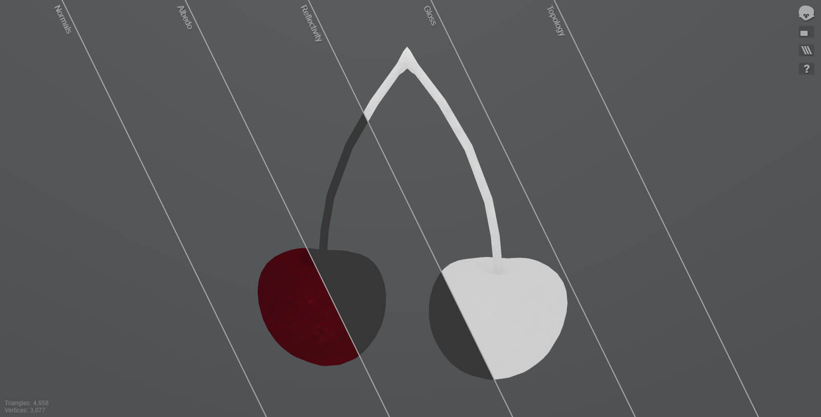 Cherry Double Low Poly 3D Model by LowPoly-Studio