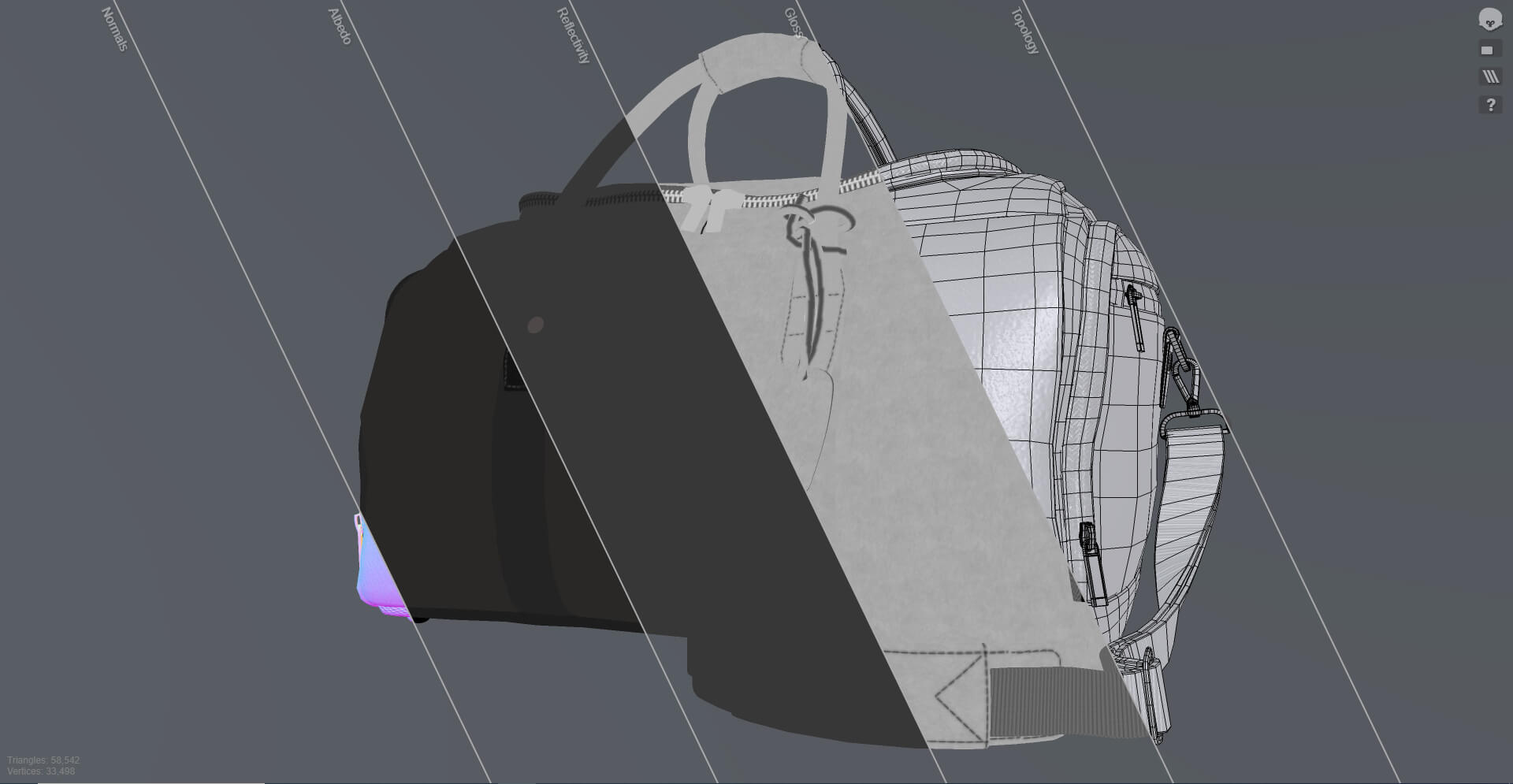 Colombian Leather Duffelbag Black - 3D Model by LowPoly-Studio