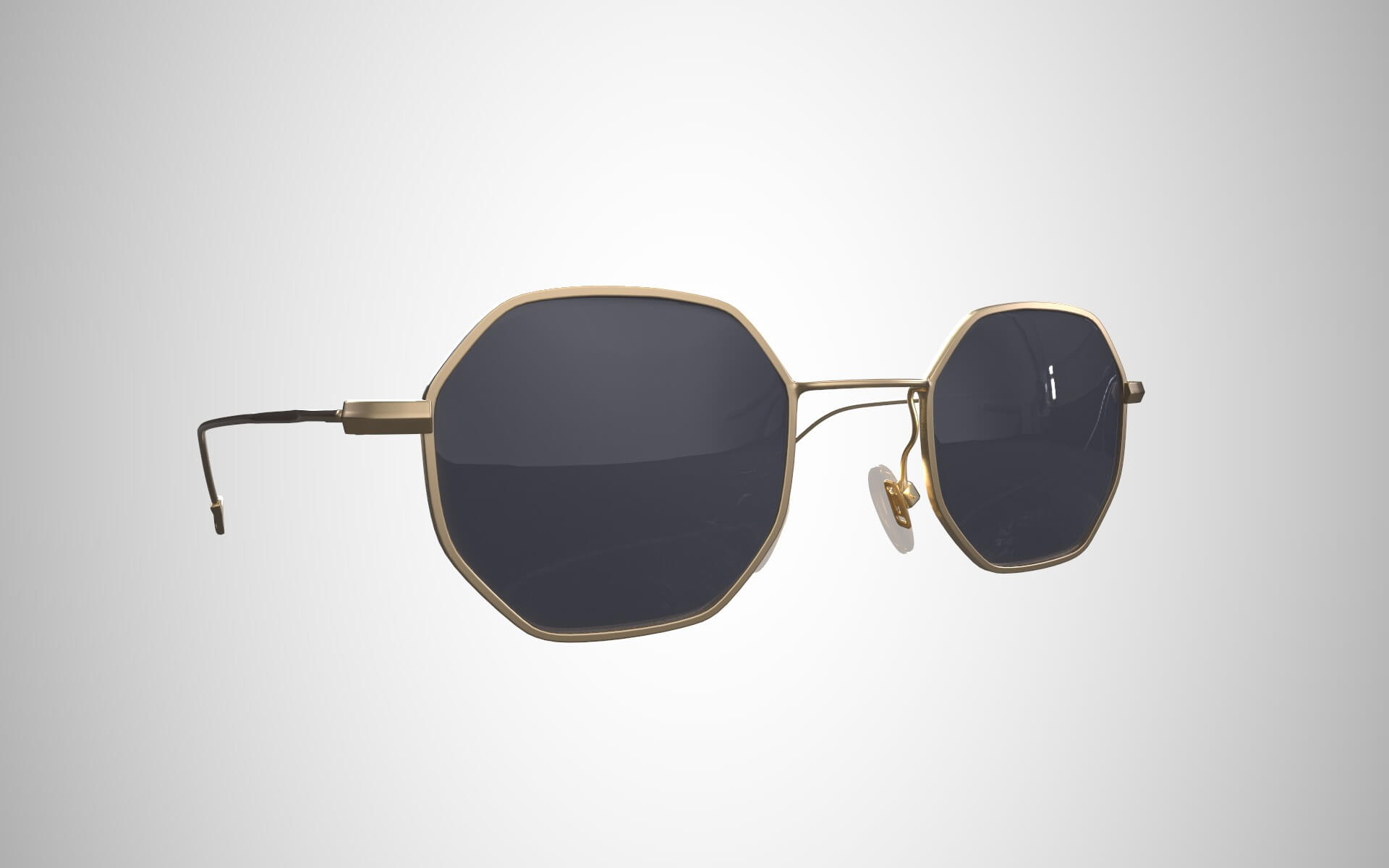 Glasses Gold Gray - VTO Ready 3D Model by LowPoly-Studio
