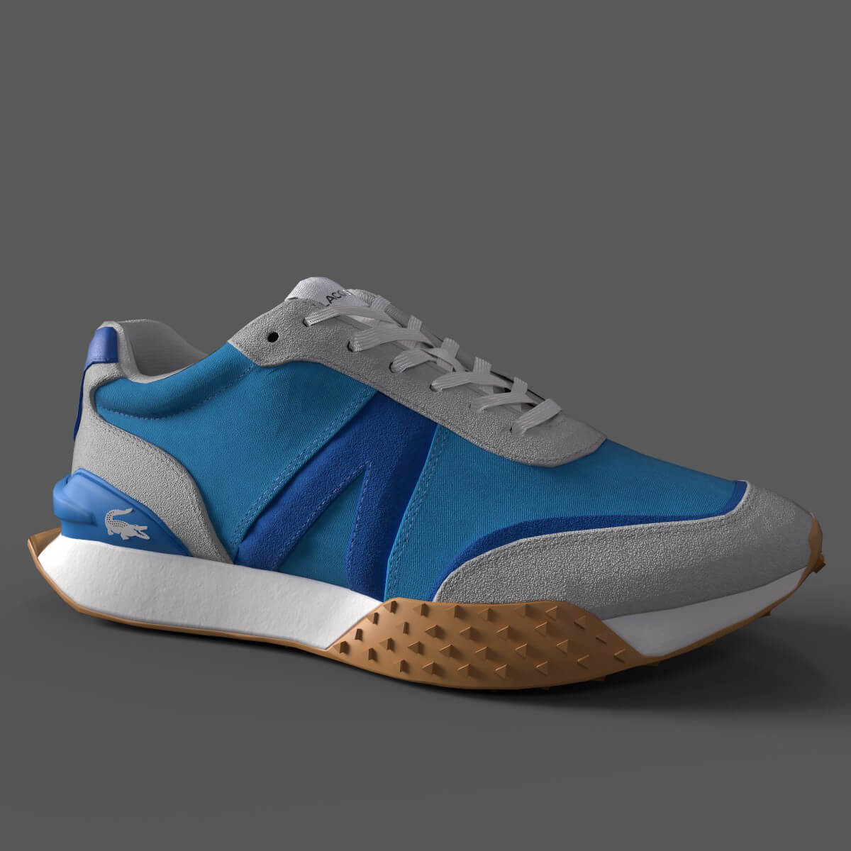 Lacoste Lspindeluxe Leather Color Contrast Sneakers Navyblue - 3D Model ...