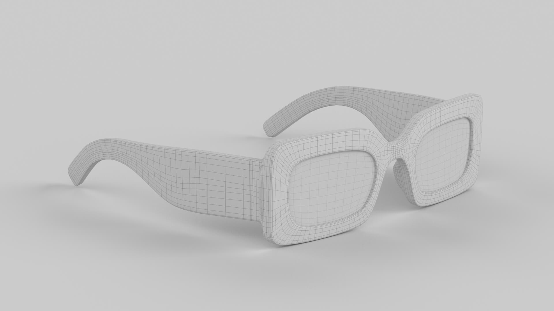 Rectangular Eyewear Glasses - 3D Model by LowPoly-Studio