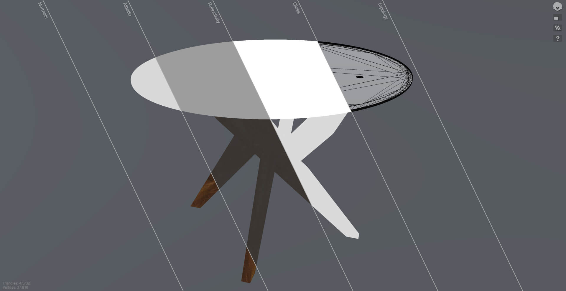 Simpson Round Dining Table - 3D Model by LowPoly-Studio