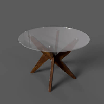 Simpson Round Dining Table - 3D Model by LowPoly-Studio