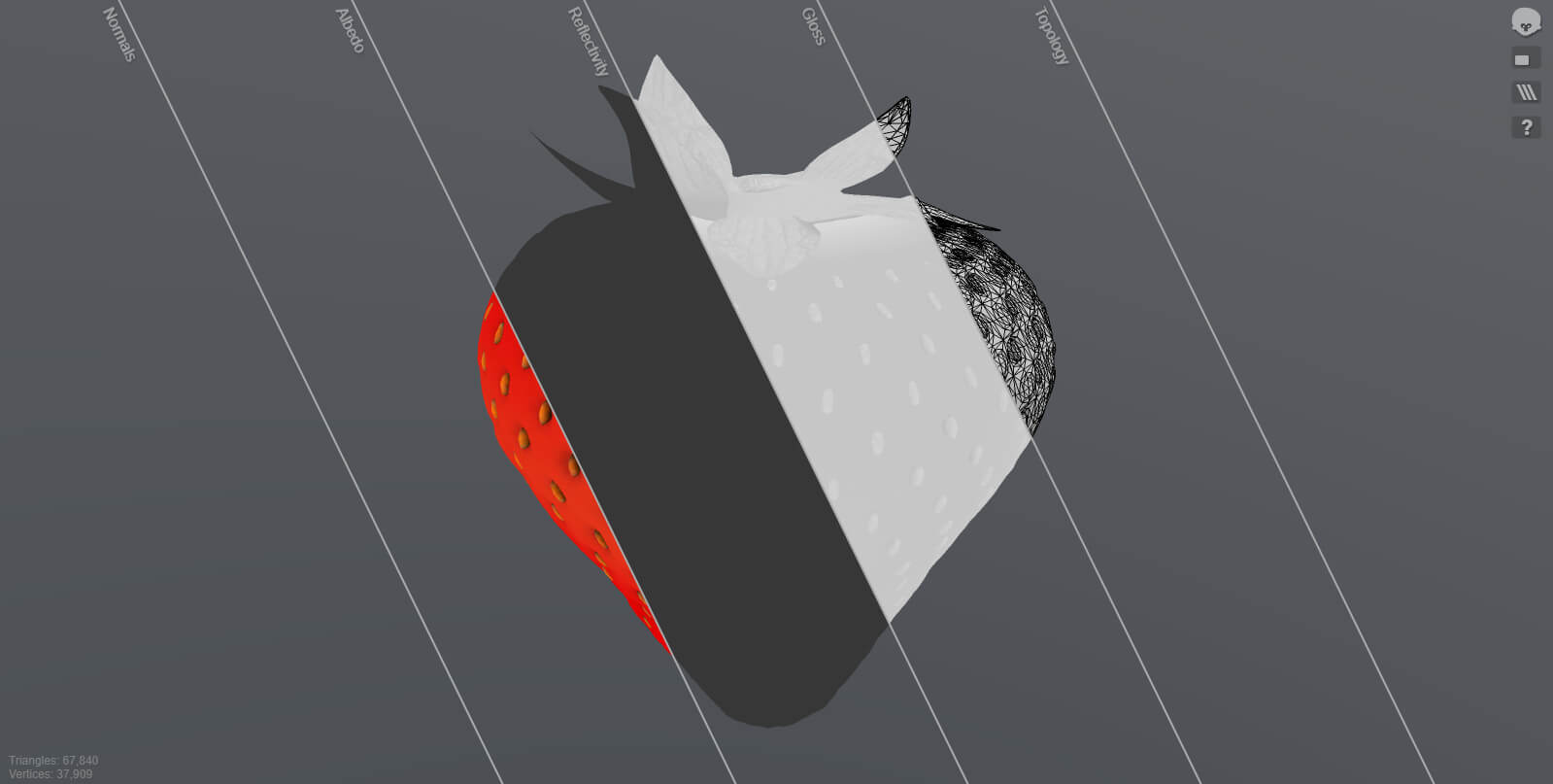 Strawberry Low Poly 3D Model by LowPoly-Studio