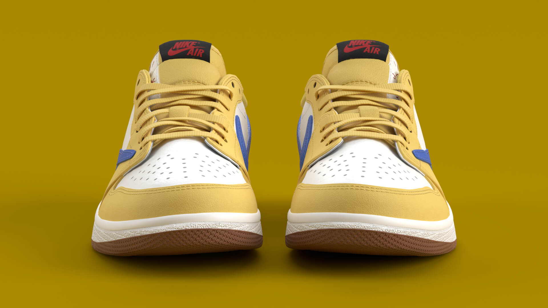 Travis Scott x Air Jordan Canary Yellow - 3D Model by LowPoly-Studio