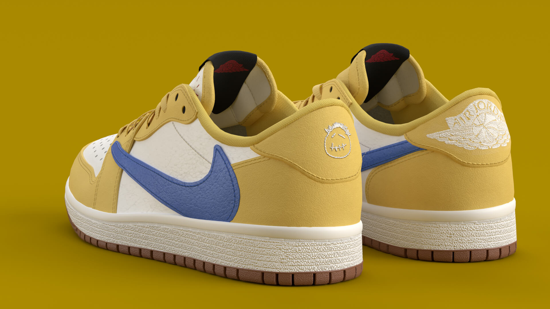 Travis Scott x Air Jordan Canary Yellow - 3D Model by LowPoly-Studio