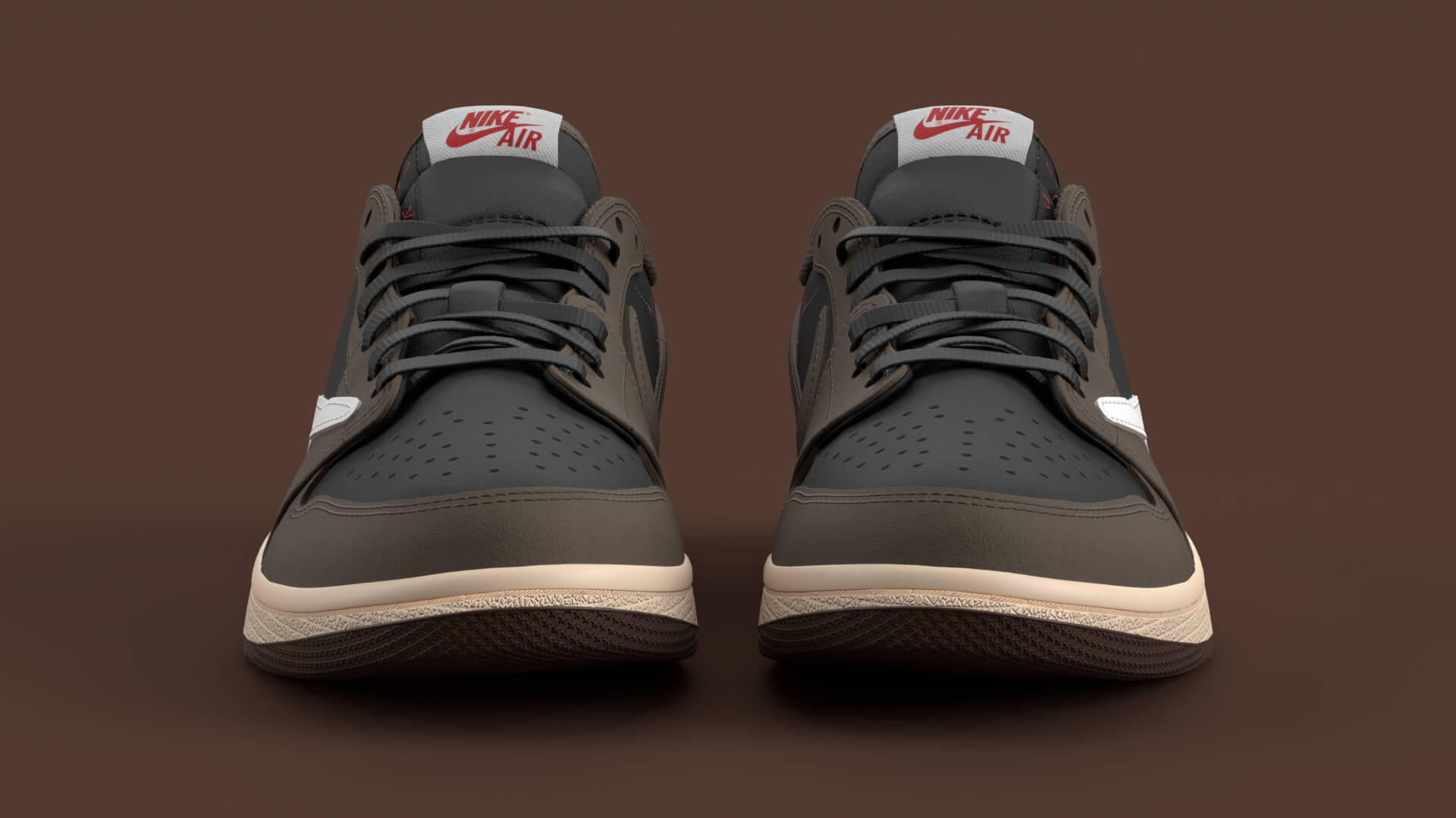 Travis Scott x Air Jordan Dark Mocha - 3D Model by LowPoly-Studio