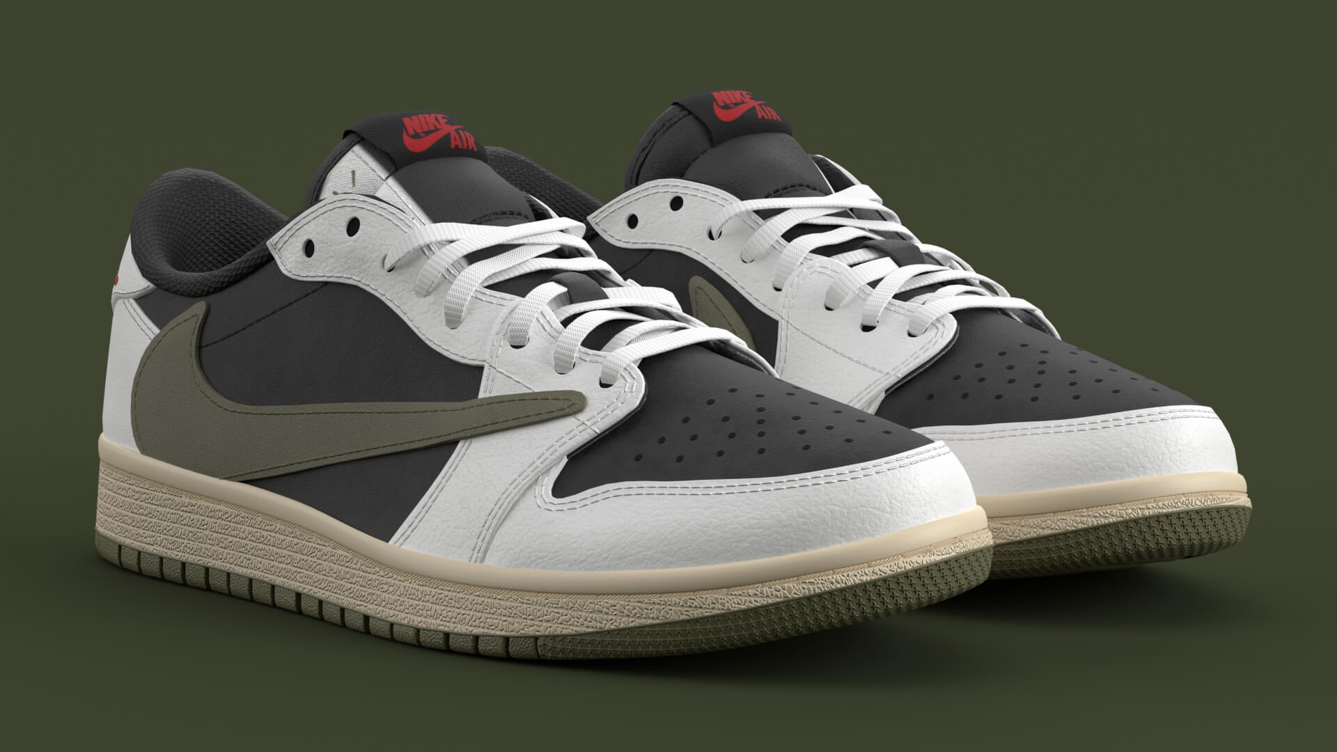 Travis Scott x Air Jordan Olive - 3D Model by LowPoly-Studio