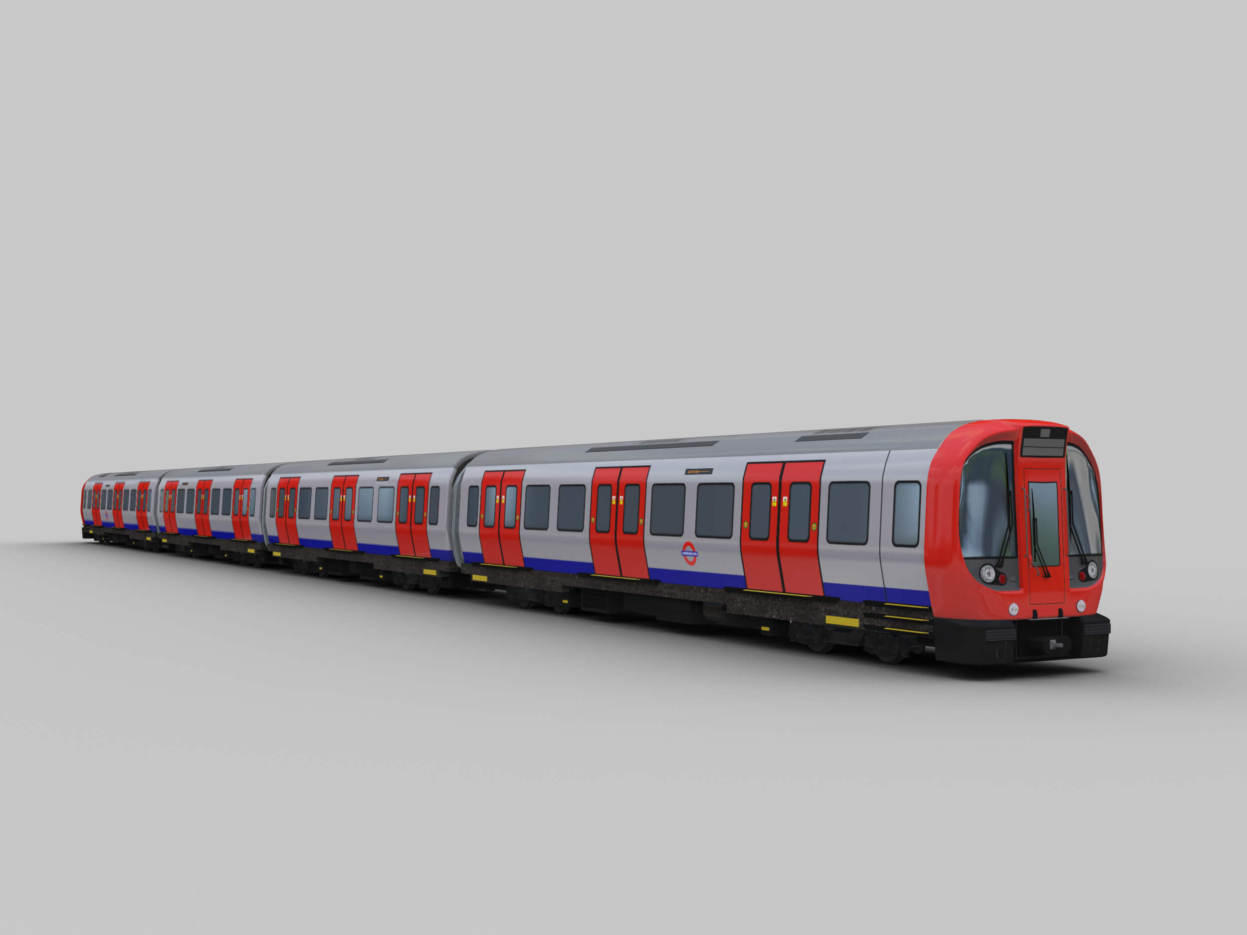 Tube Train Low Poly - 3D Model by Lowpolymaster