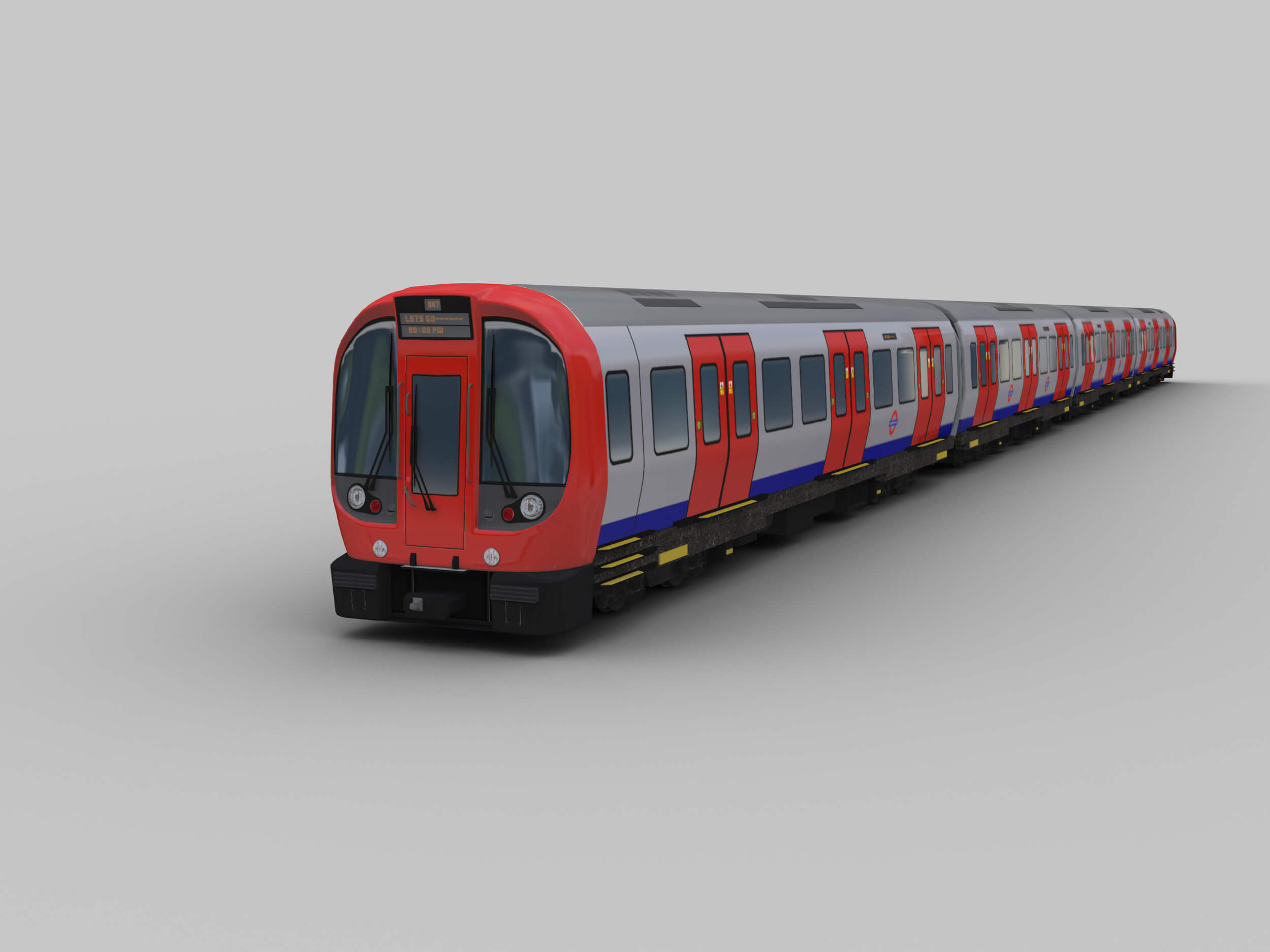 Tube Train Low Poly - 3D Model by Lowpolymaster