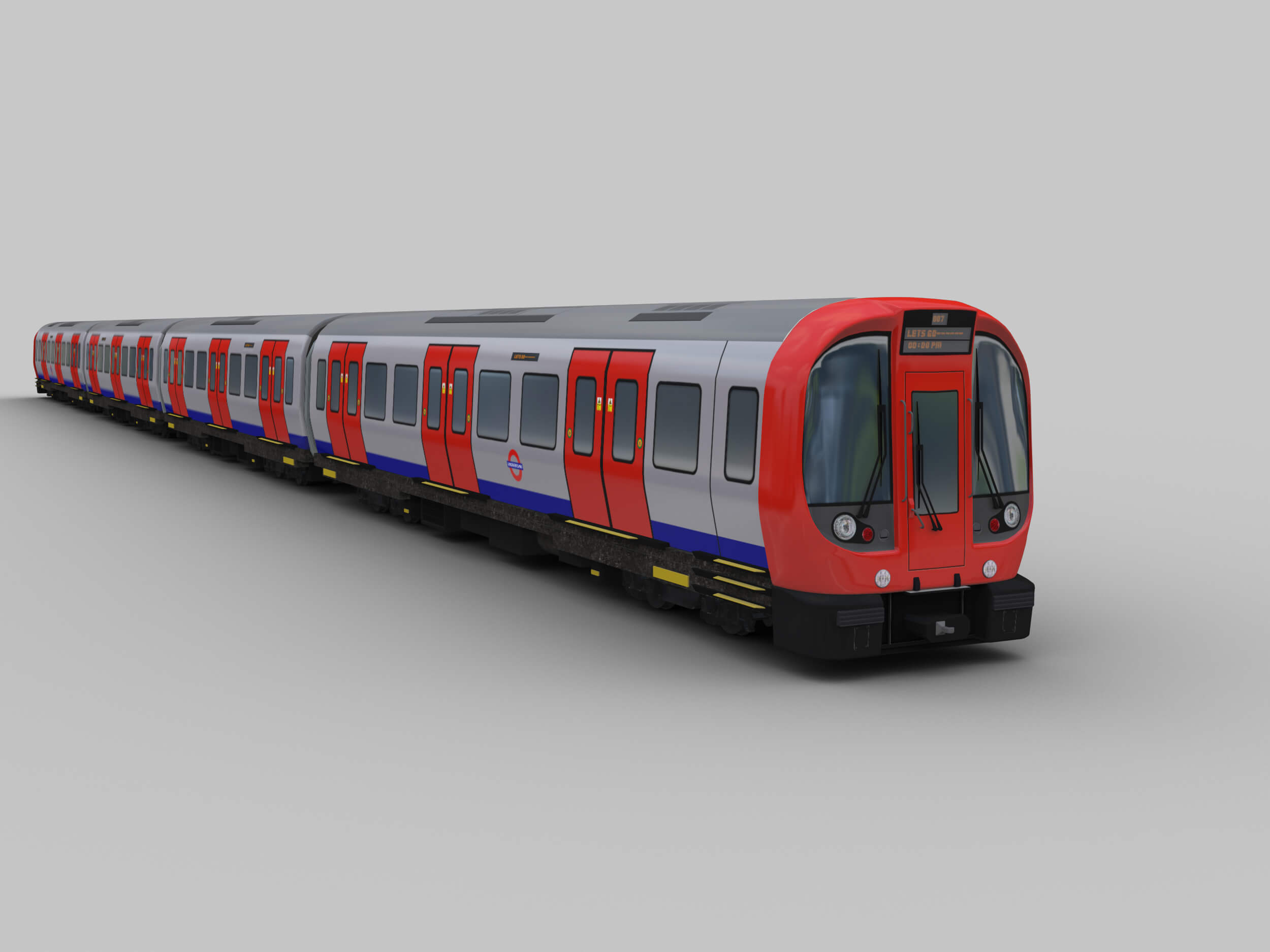 Tube Train Low Poly - 3D Model by Lowpolymaster