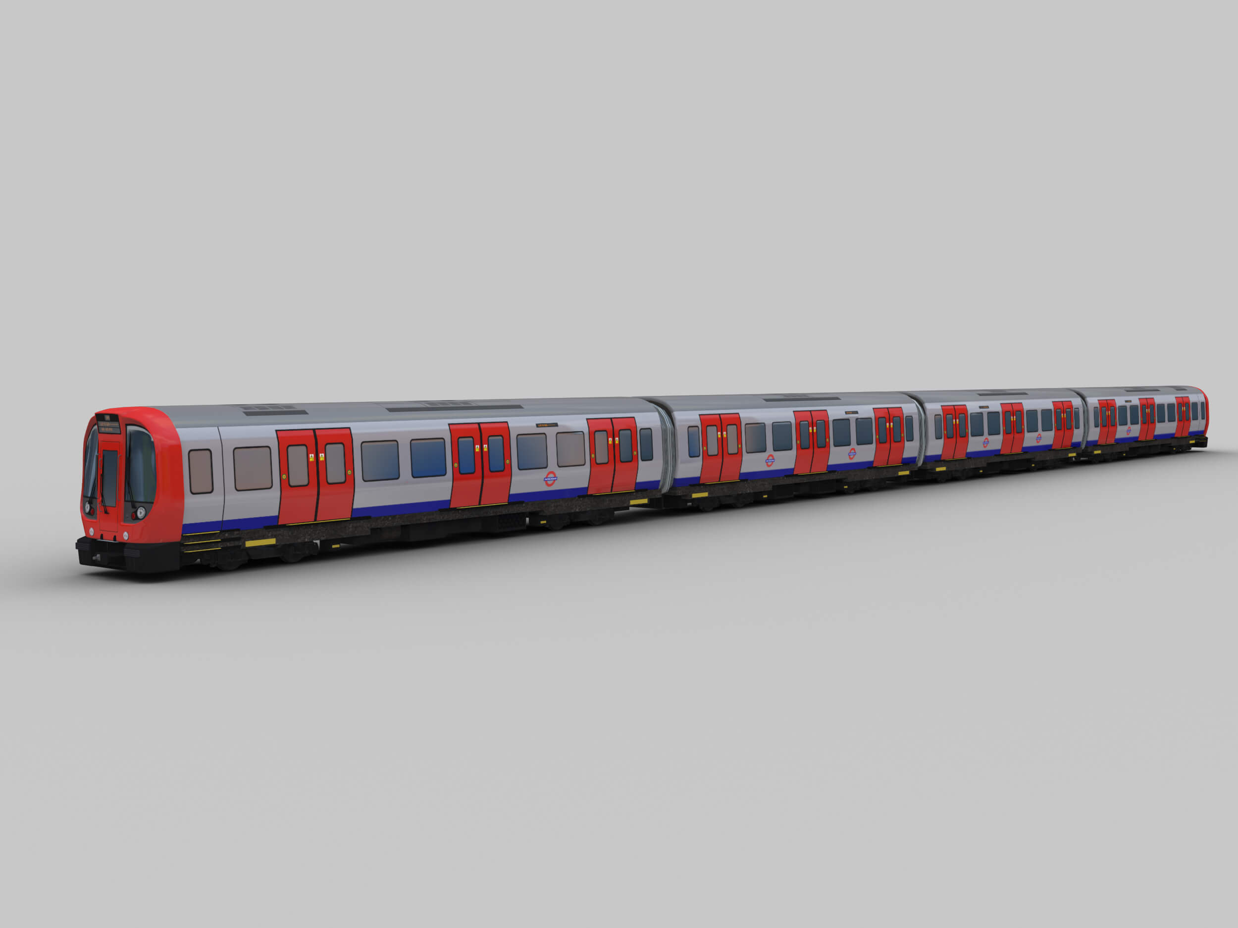Tube Train Low Poly - 3D Model by Lowpolymaster