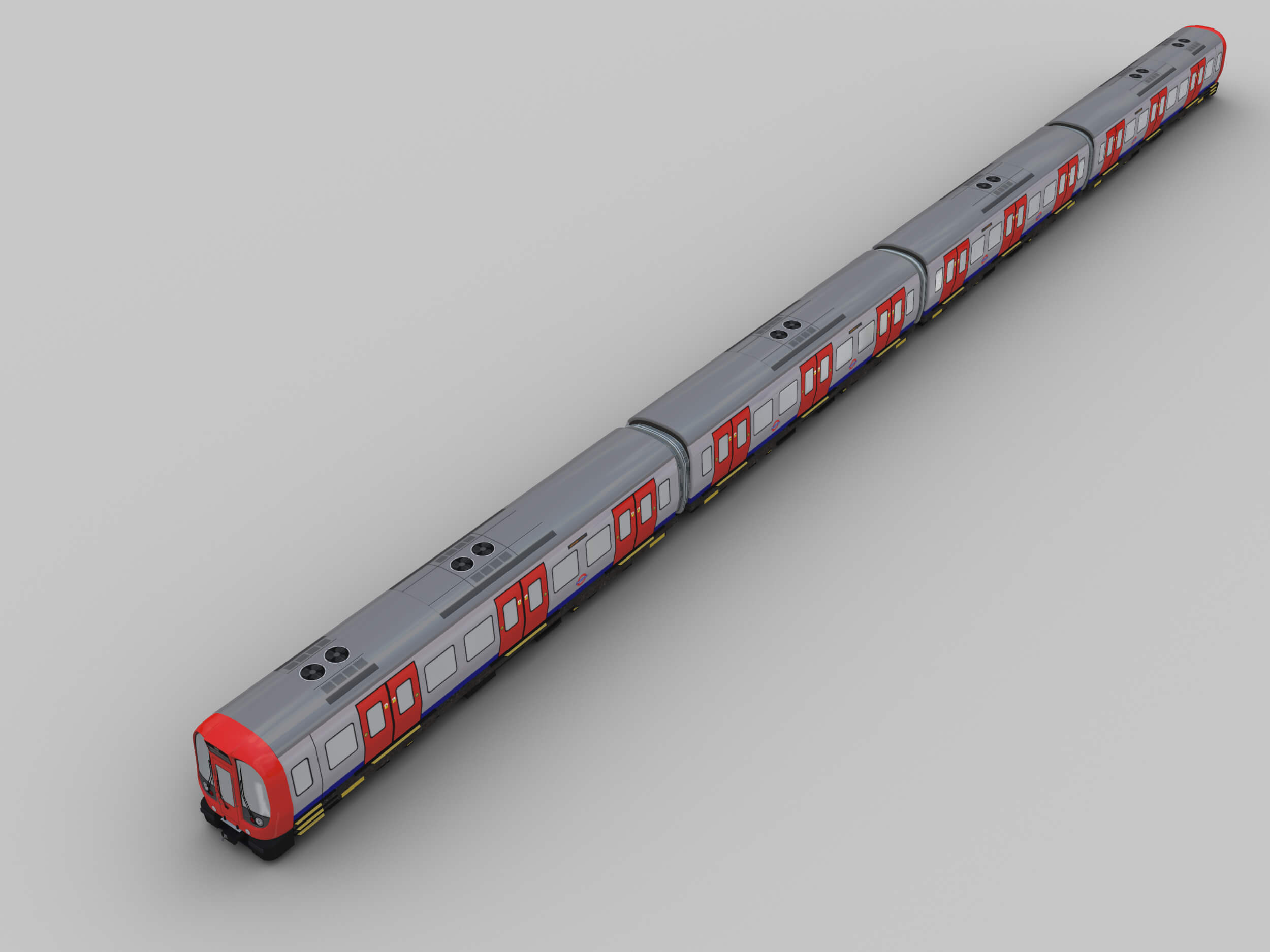 Tube Train Low Poly - 3D Model by Lowpolymaster