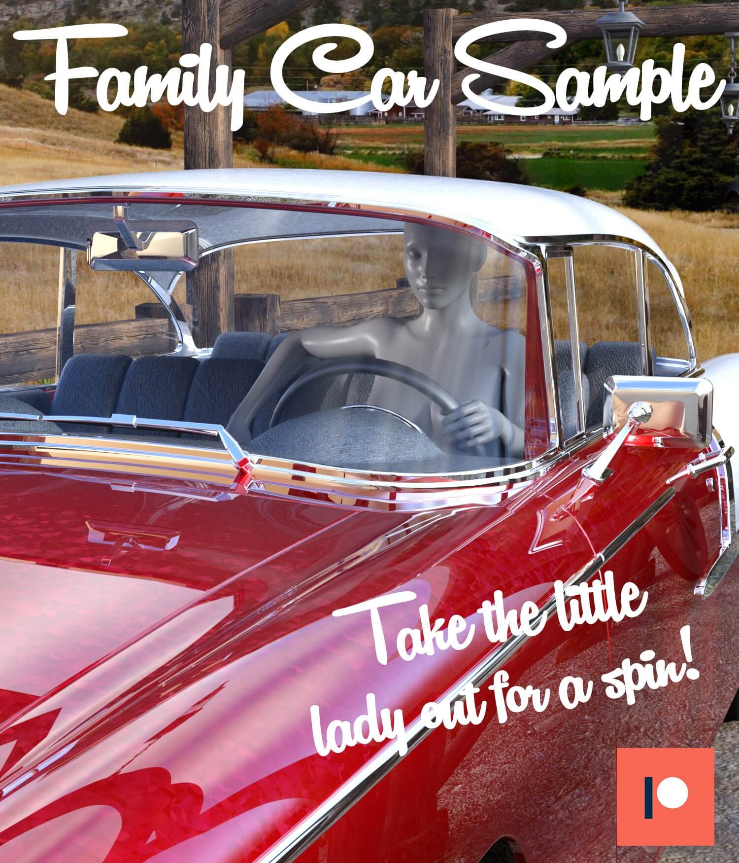 Family Car 1950s Pose For G8F - Free Daz Content by Lstowe