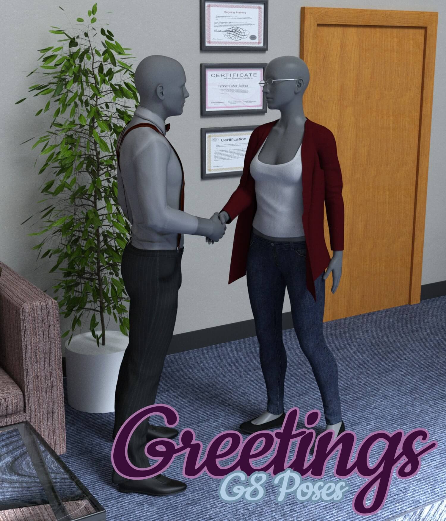 Greetings Poses For G8F&M - Free Daz Content by Lstowe