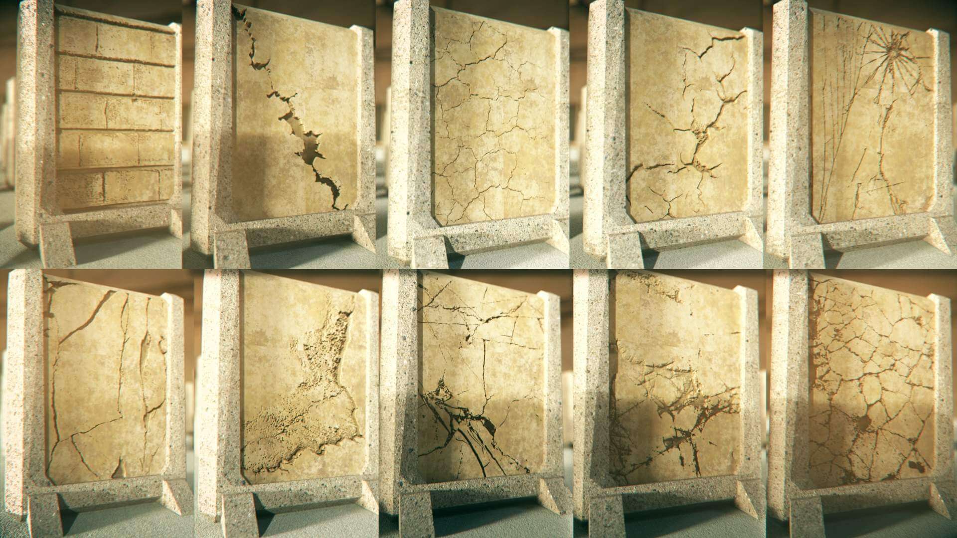 Wall Cracks and Bricks For Boolean Operations - 3D Model by Ltcdata