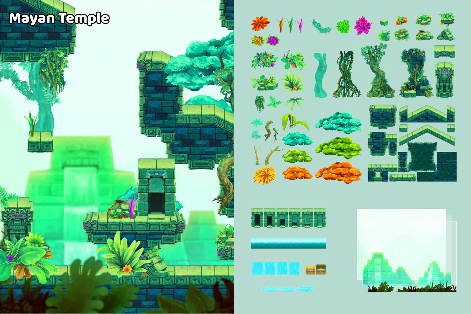 Adventure Platformer Tileset Bundle - 2D Game Asset by ludicarts