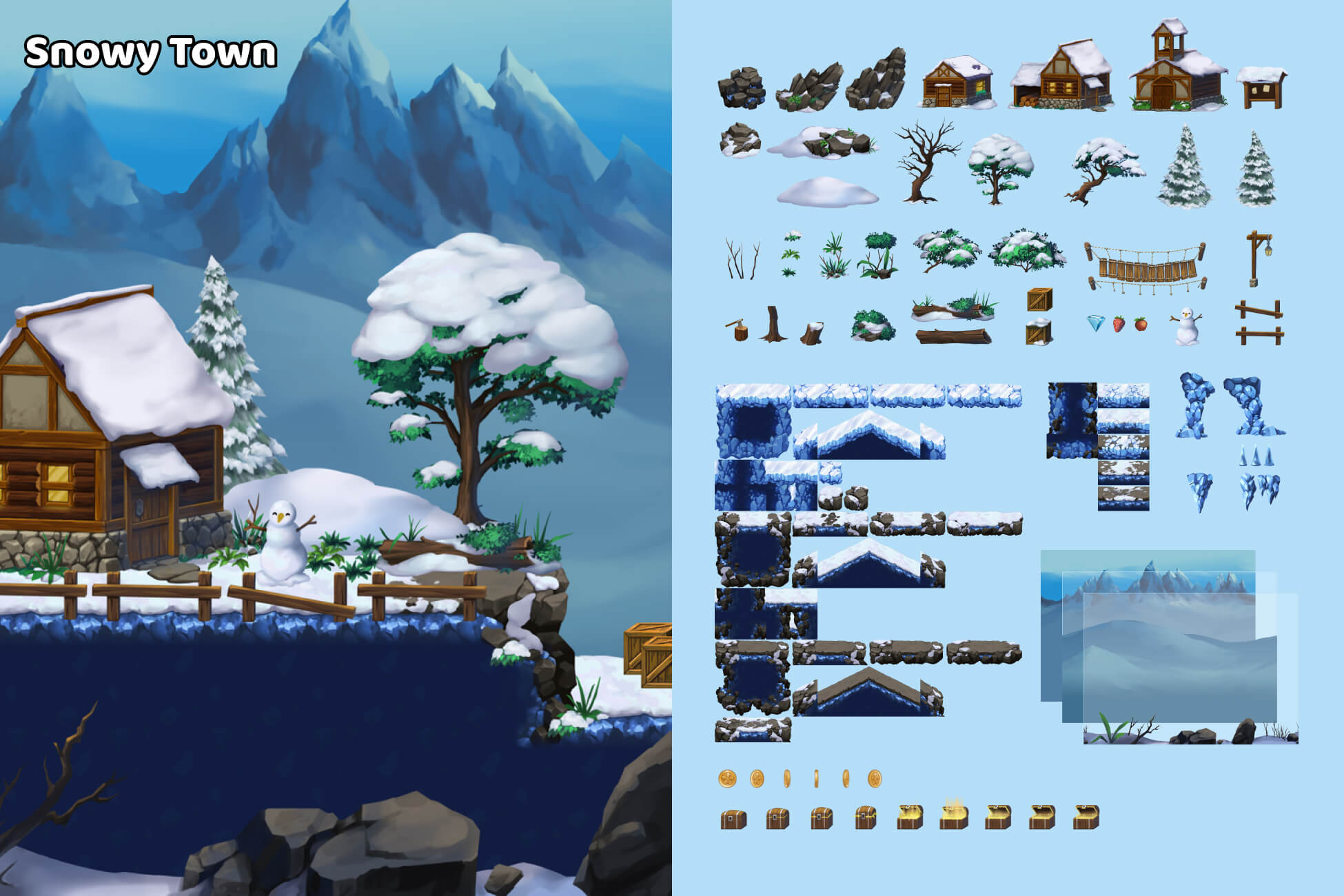 Adventure Platformer Tileset Bundle - 2D Game Asset by ludicarts