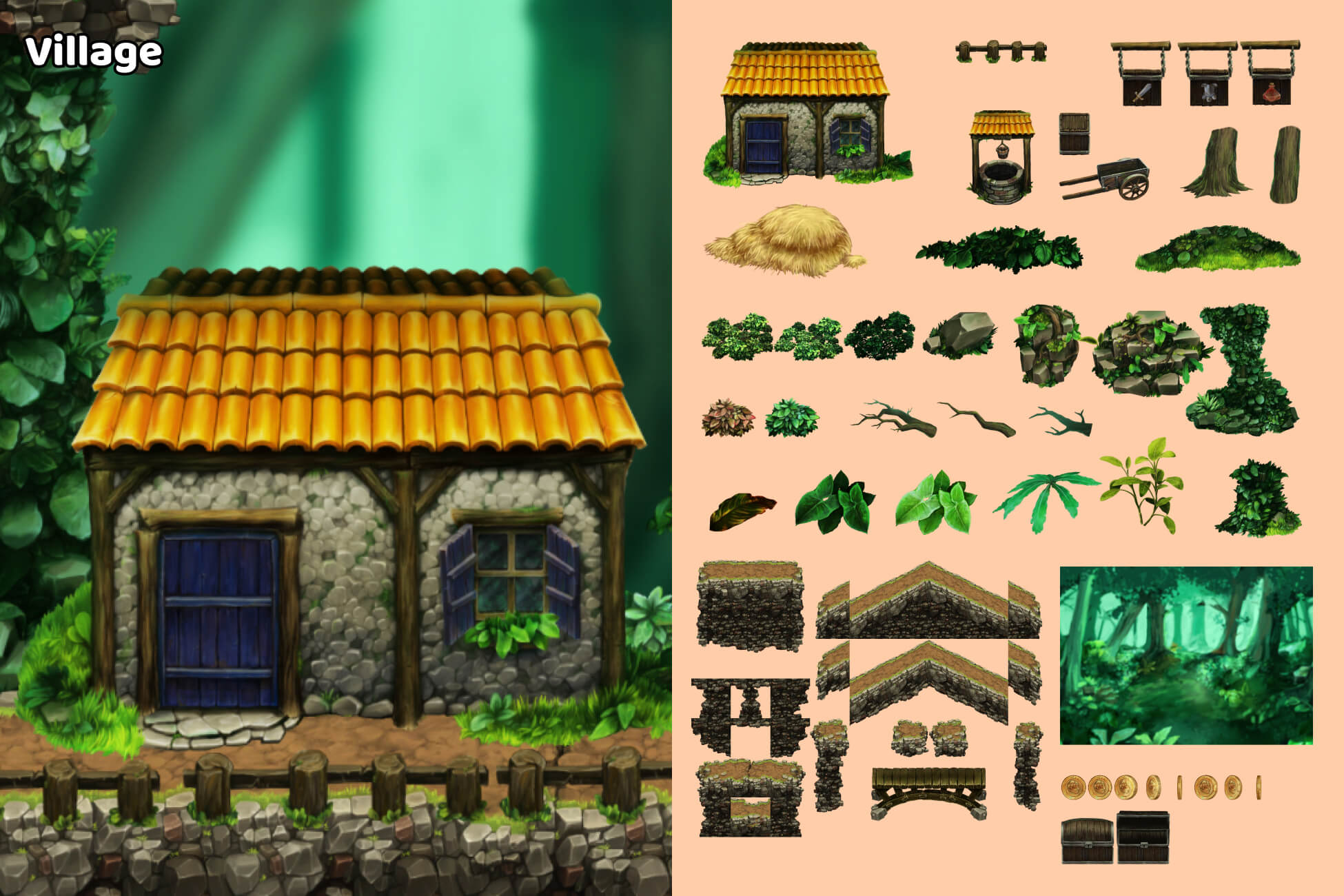 Adventure Platformer Tileset Bundle - 2D Game Asset by ludicarts