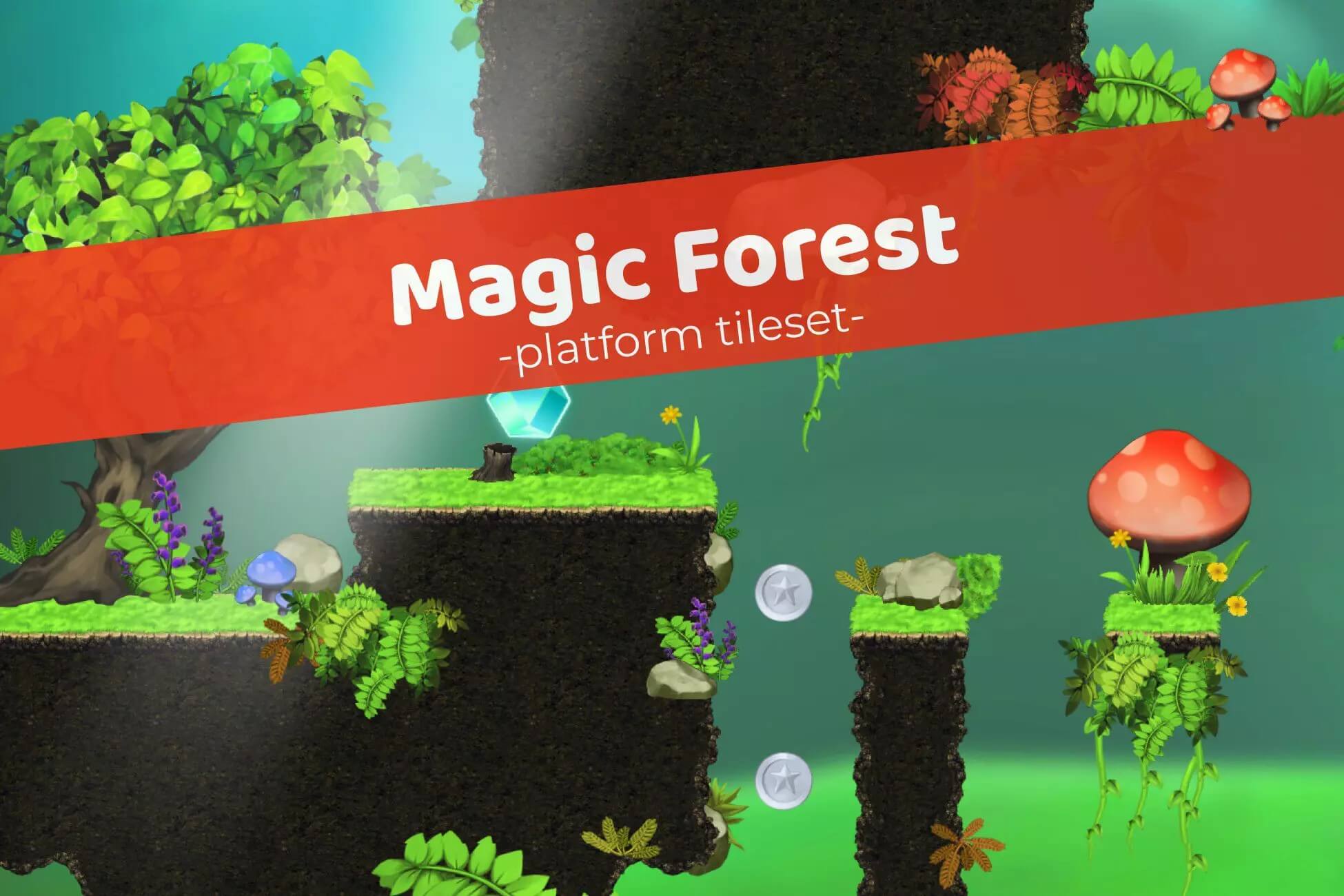 Magic Forest - Game Tileset by ludicarts