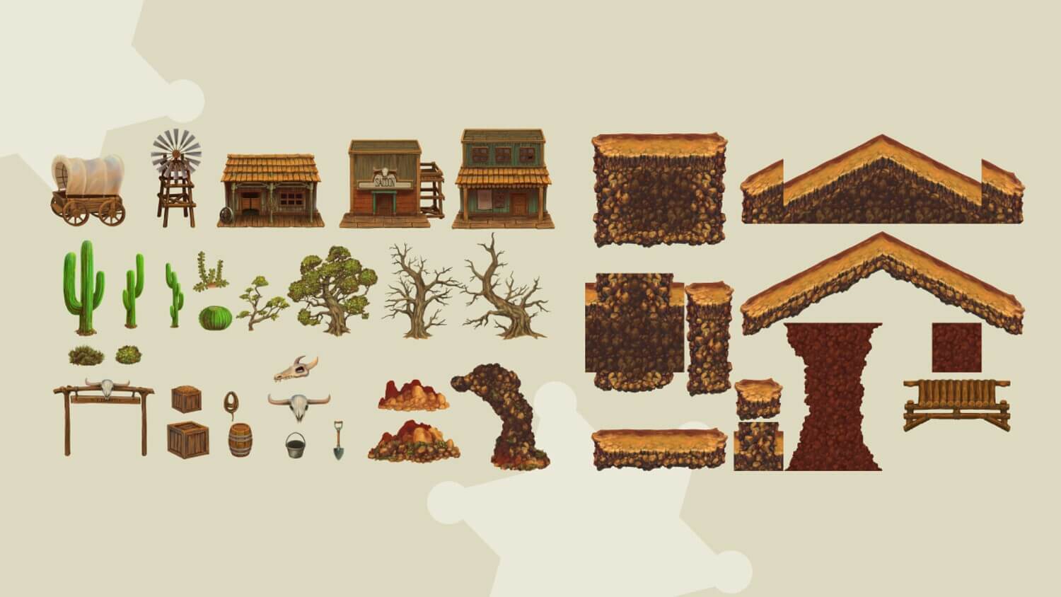 Old West Town - Game Tileset by ludicarts
