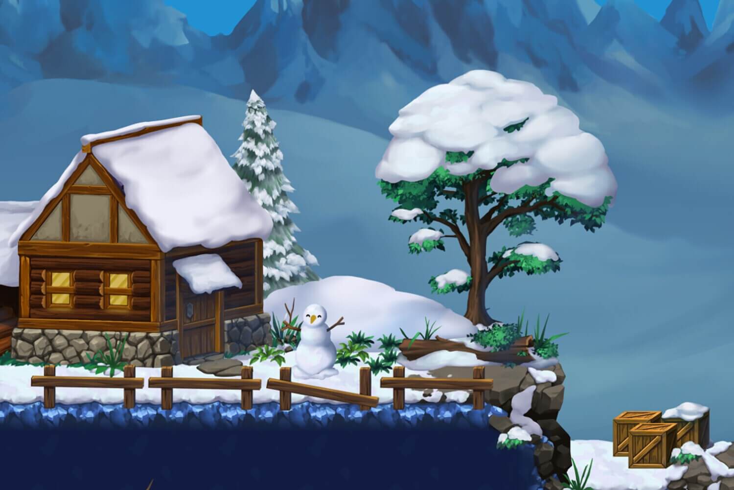 Snowy Town - Game Tileset by ludicarts