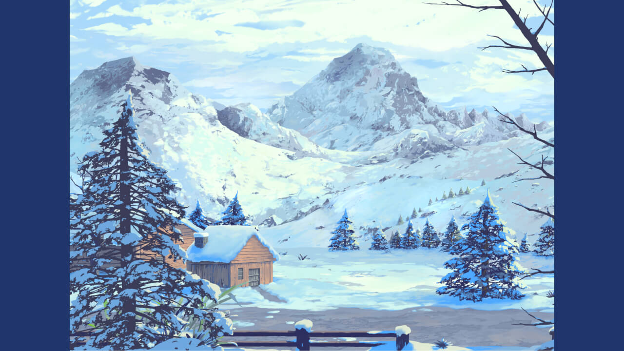 Snowy Village - Game Background by ludicarts