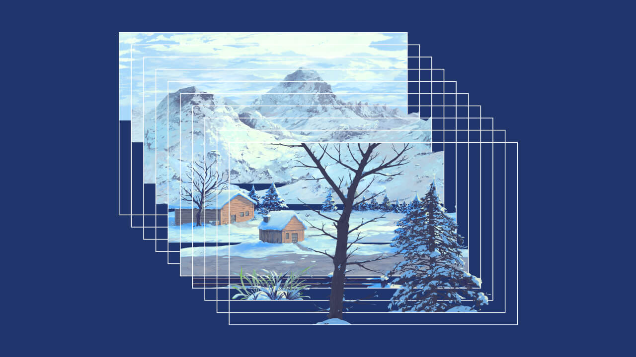 Snowy Village - Game Background by ludicarts