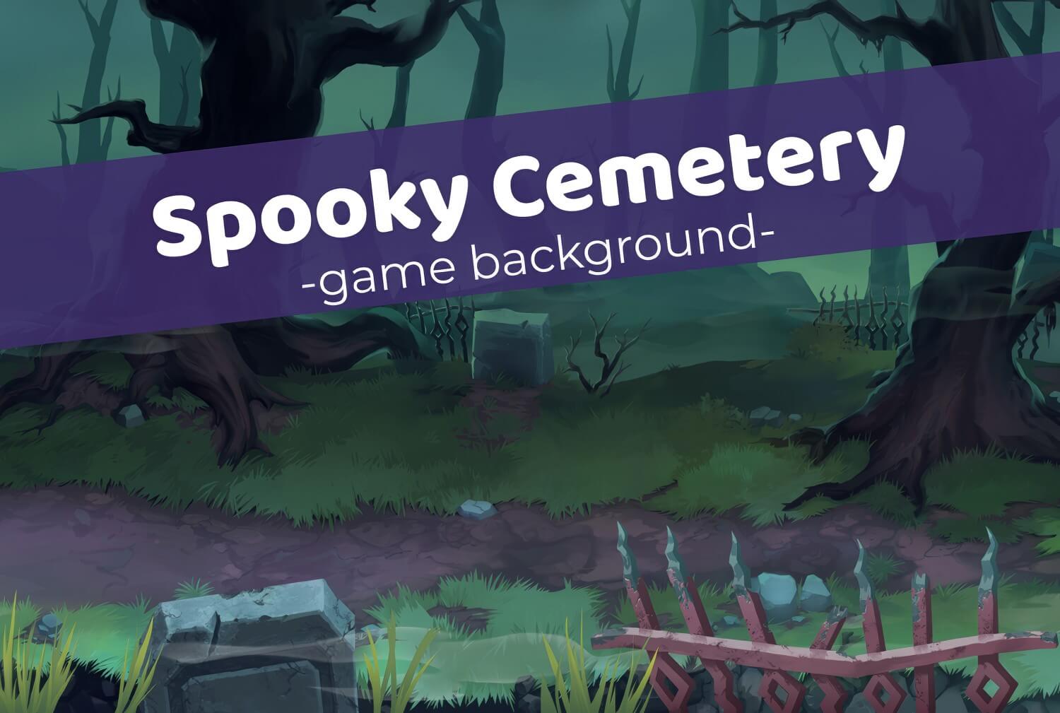 Spooky Cemetery - Game Background by ludicarts