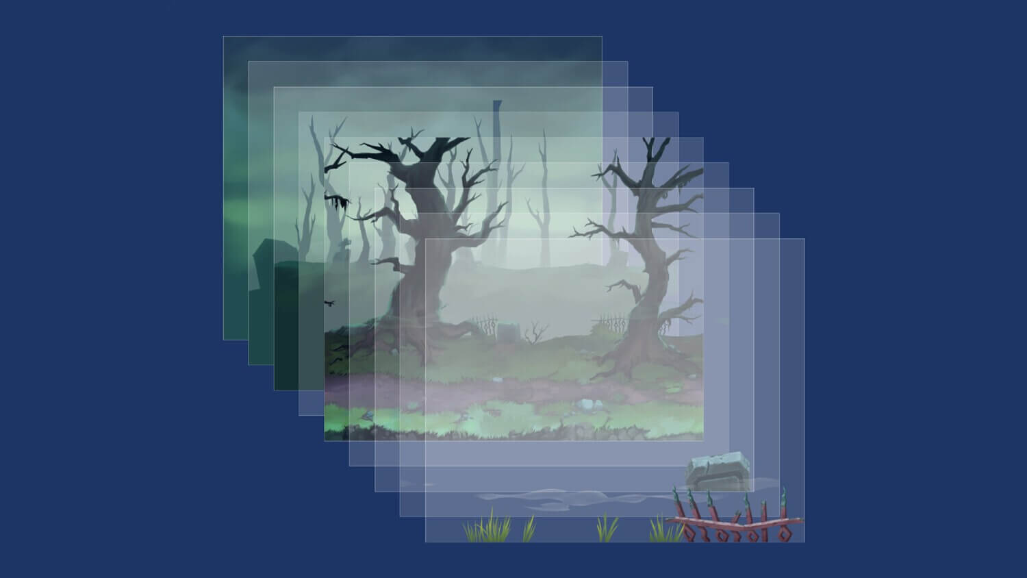 Spooky Cemetery - Game Background by ludicarts