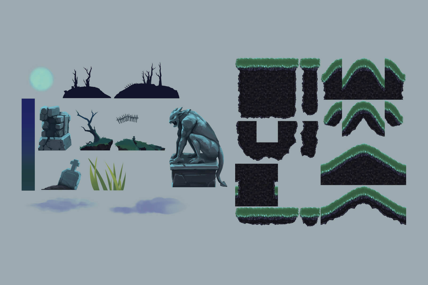 Spooky Cemetery - Game Tileset by ludicarts
