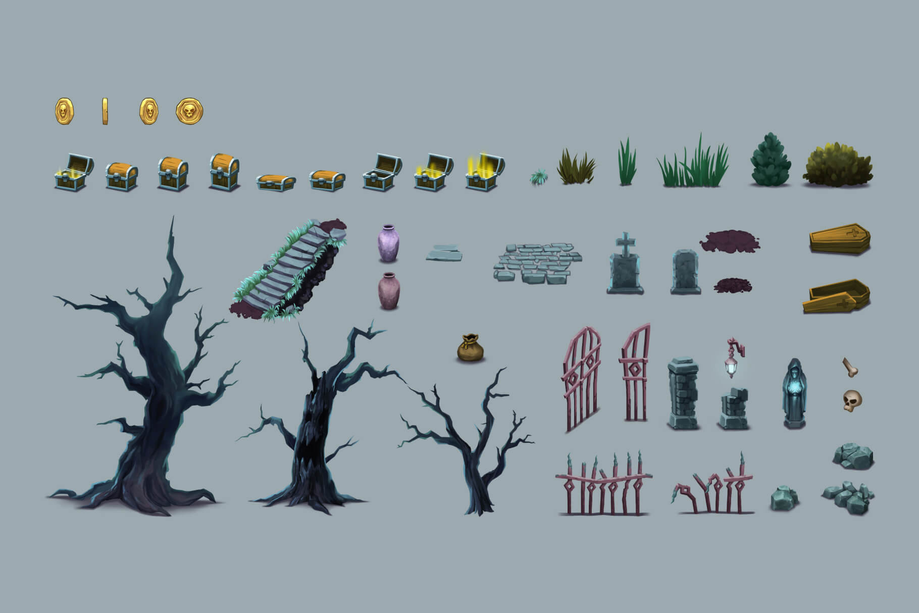 Spooky Cemetery - Game Tileset by ludicarts