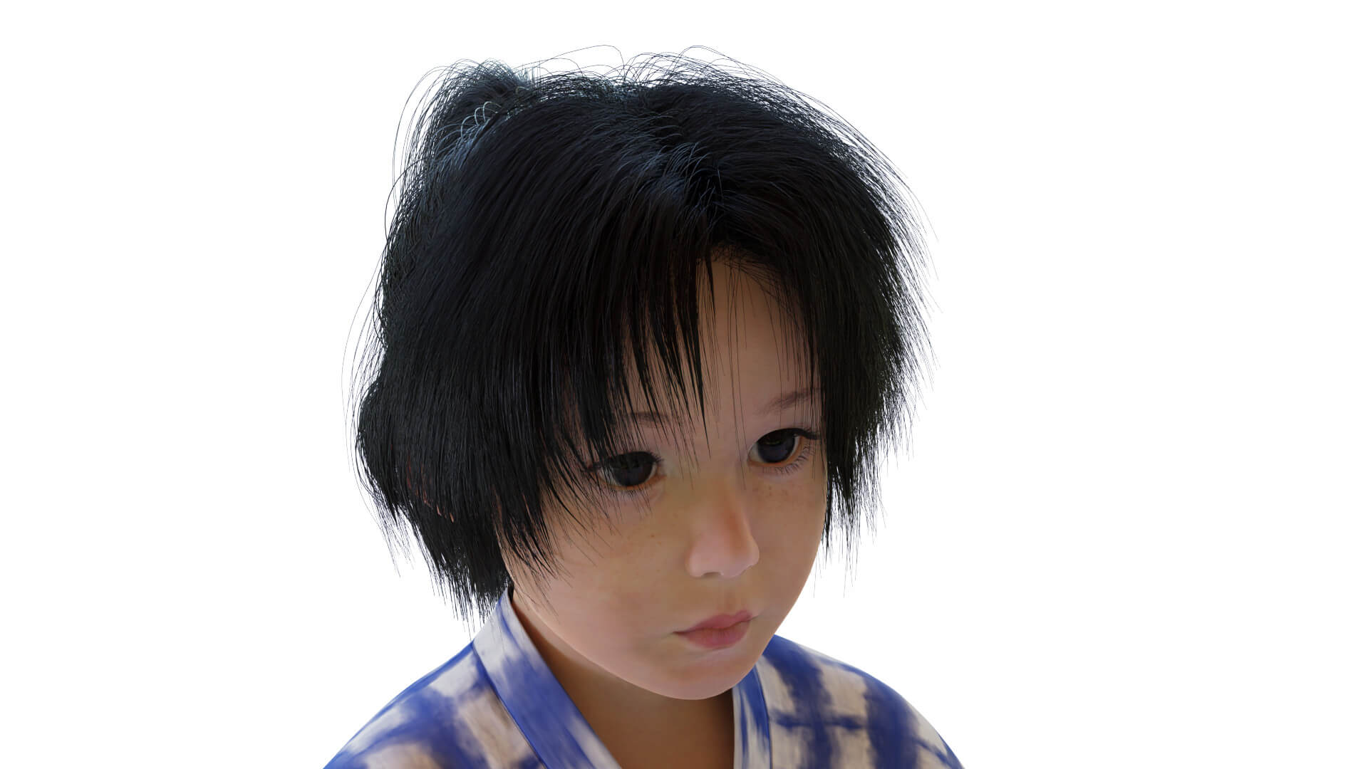 A Child in a Kimono Little Kano - 3D Model by ludmi