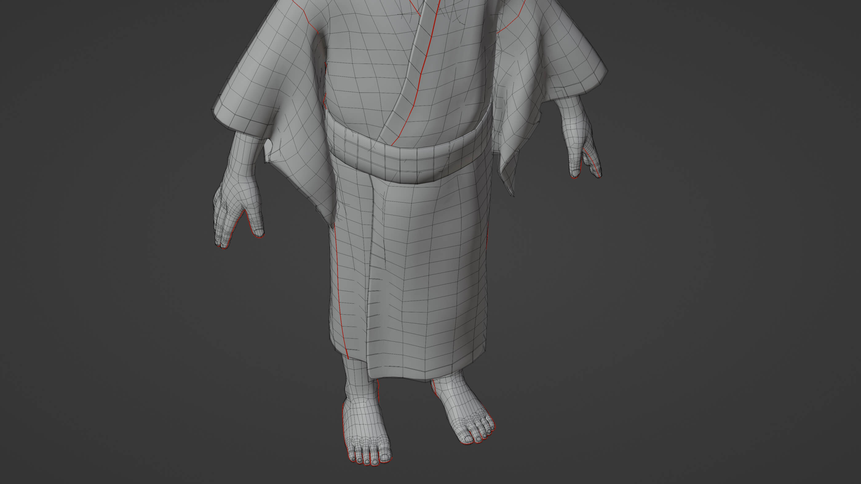 A Child in a Kimono Little Kano - 3D Model by ludmi
