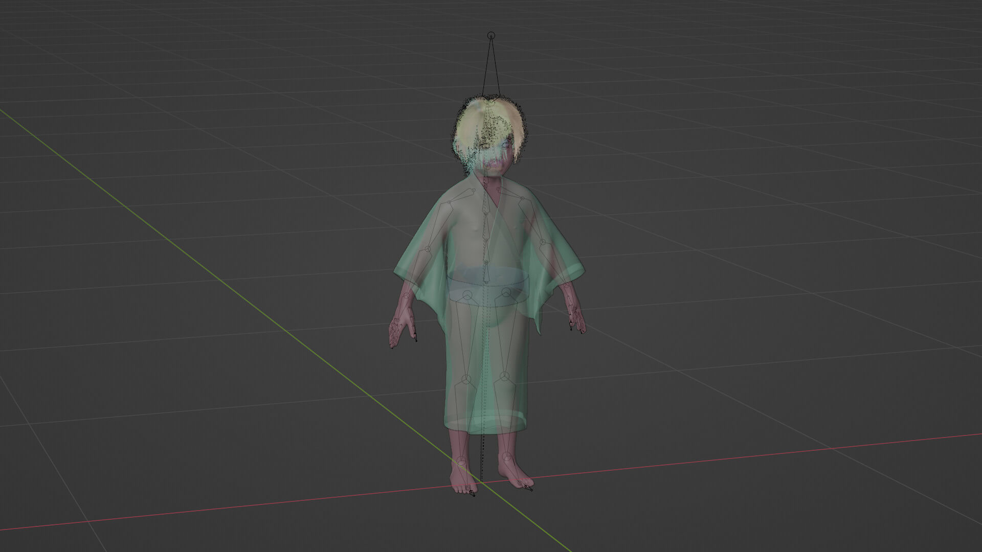A Child in a Kimono Little Kano - 3D Model by ludmi