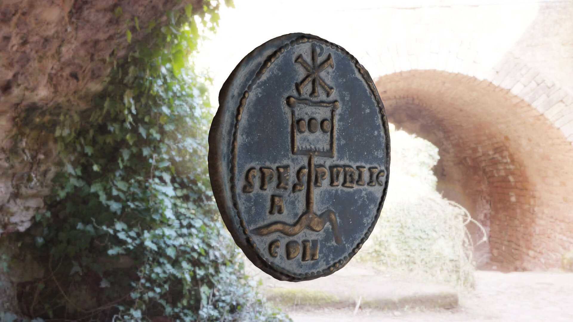 Coin Constantine and Labarum - 3D Model by ludmi