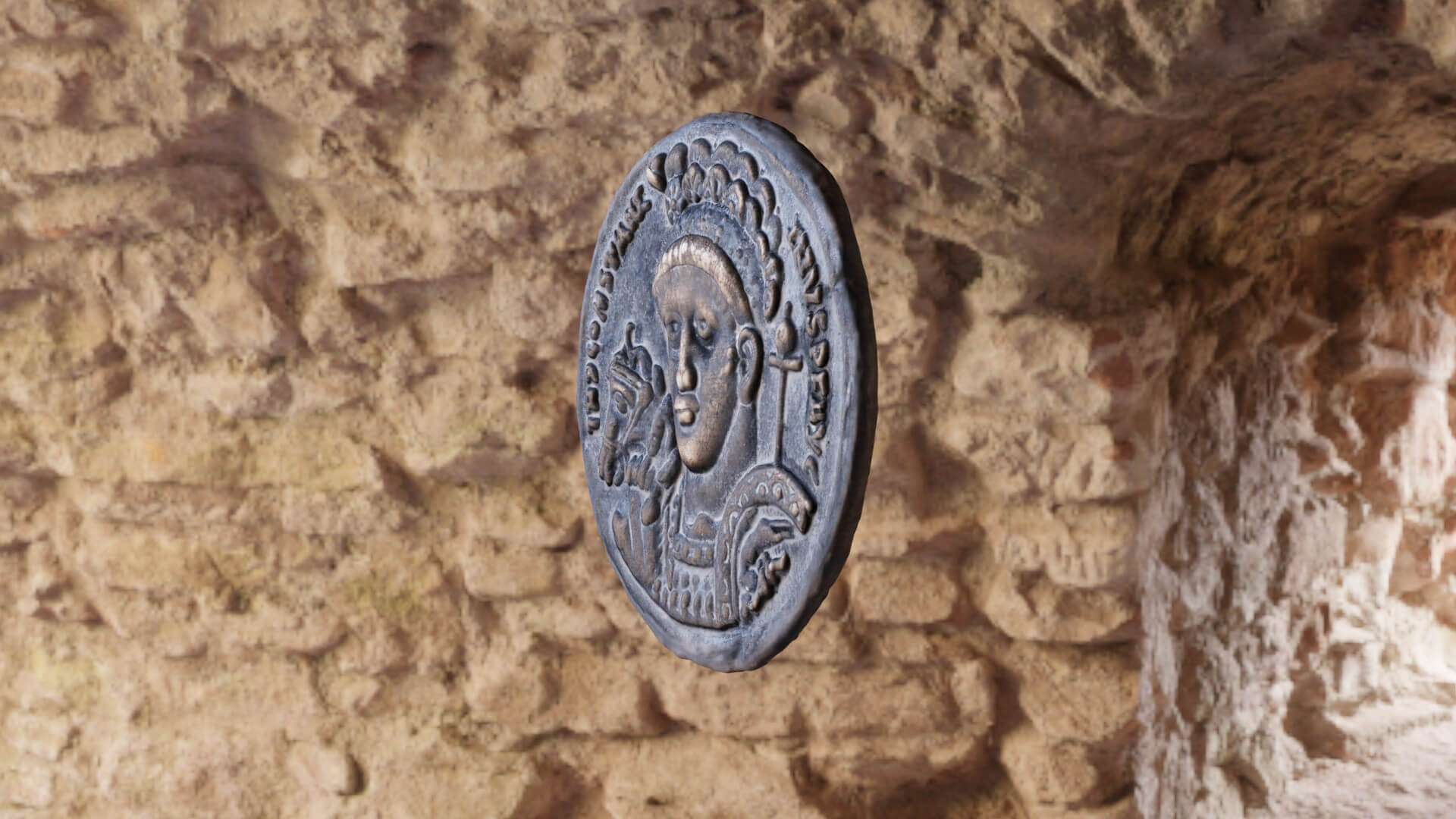 Coin Constantine and Labarum - 3D Model by ludmi