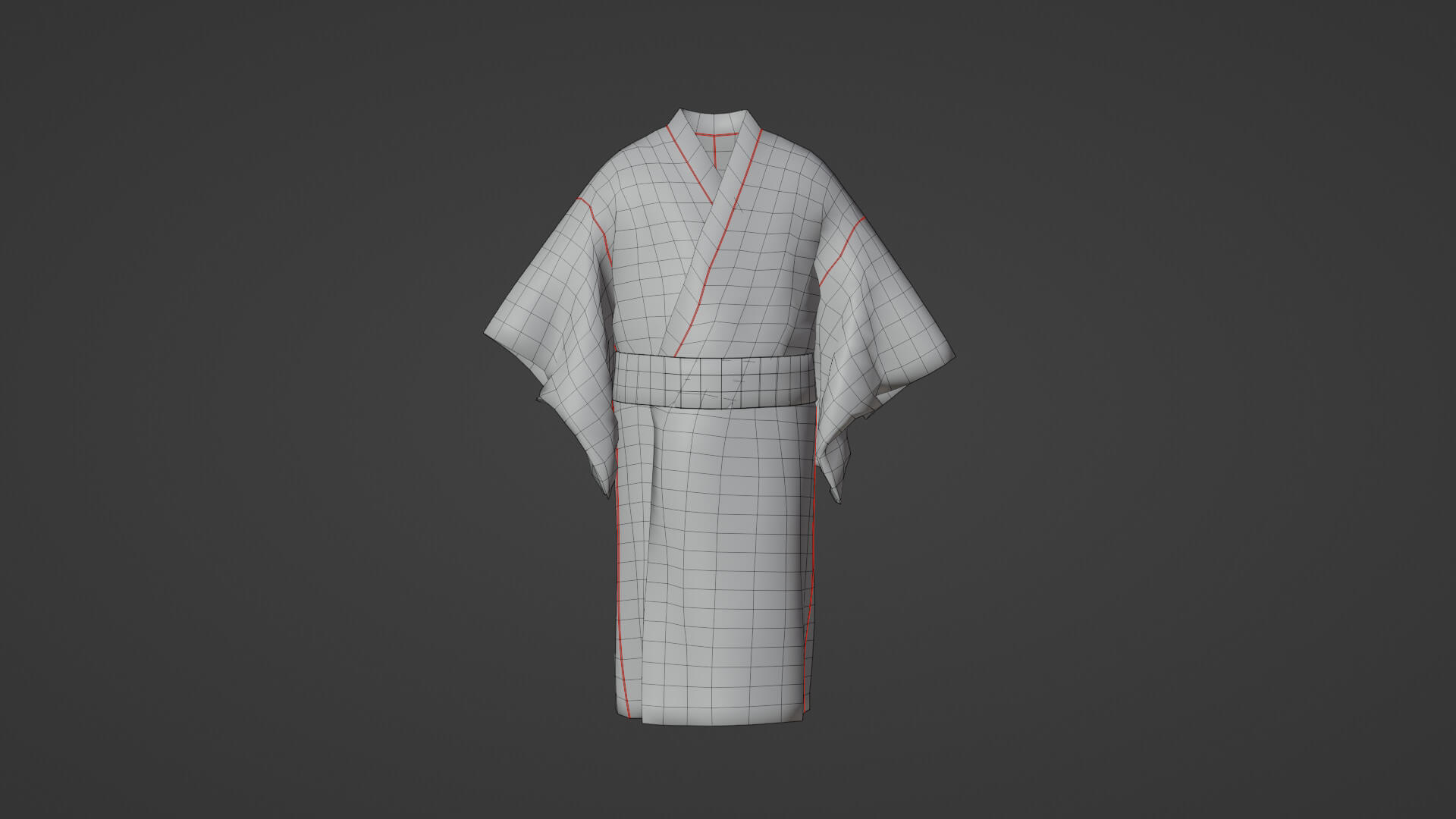 A Japanese Kimono - 3D Model by ludmi
