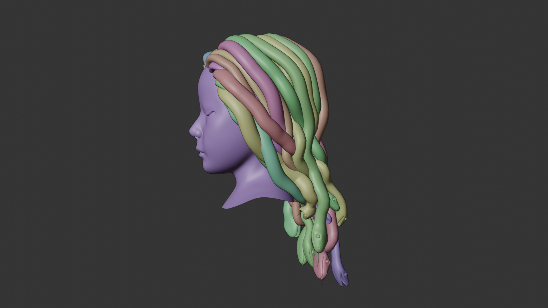 Medusa Snakes Hair - 3D Model by ludmi