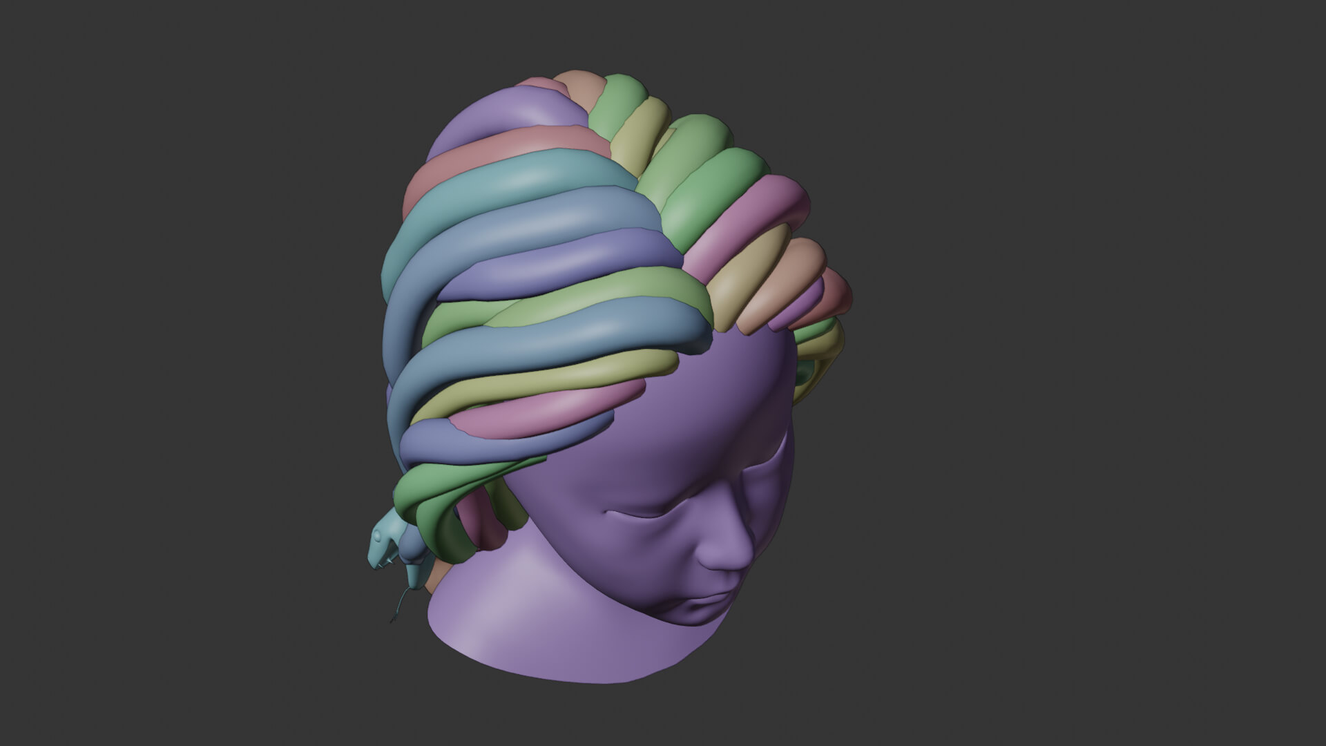Medusa Snakes Hair - 3D Model by ludmi