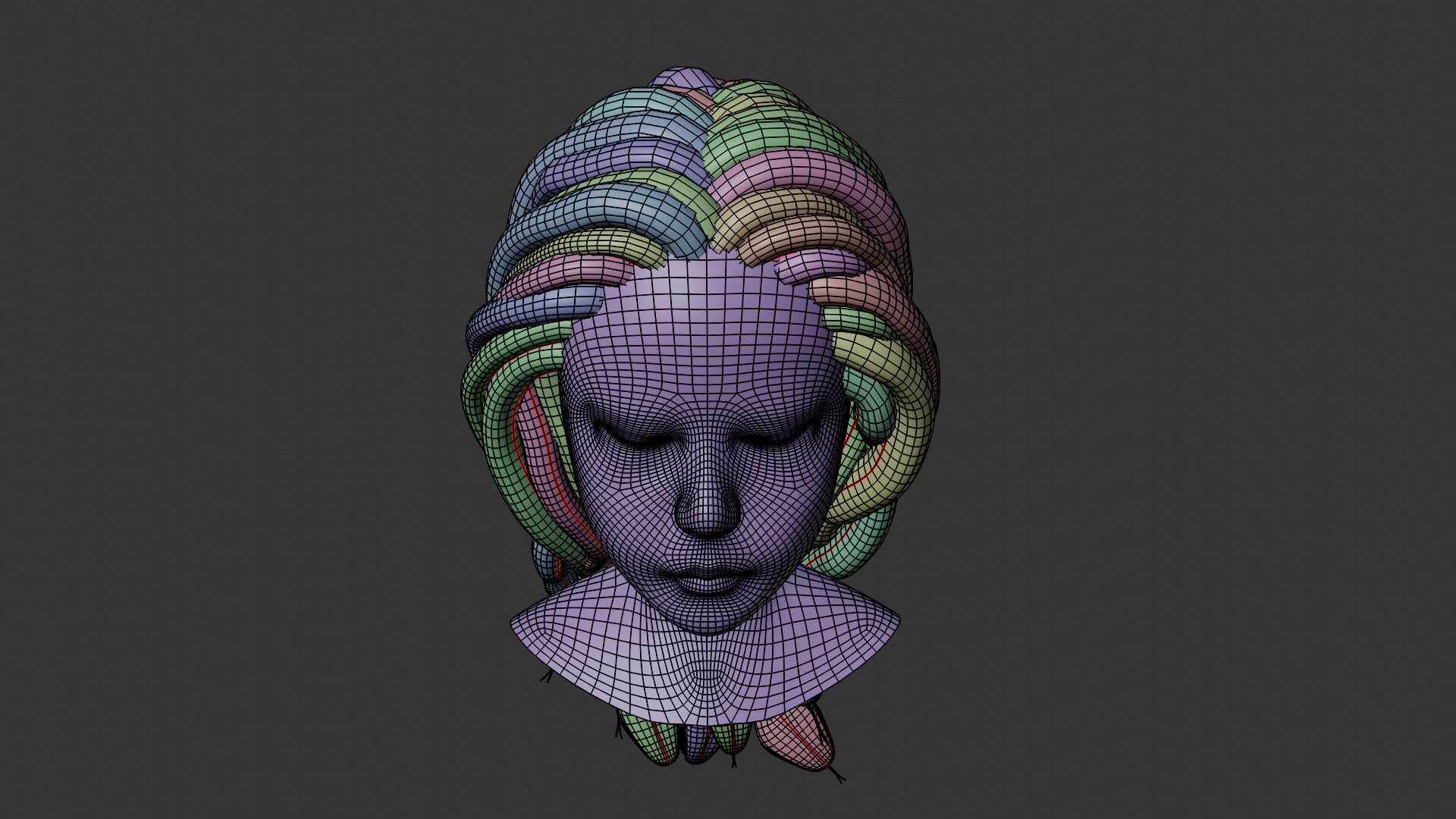 Medusa Snakes Hair - 3D Model by ludmi