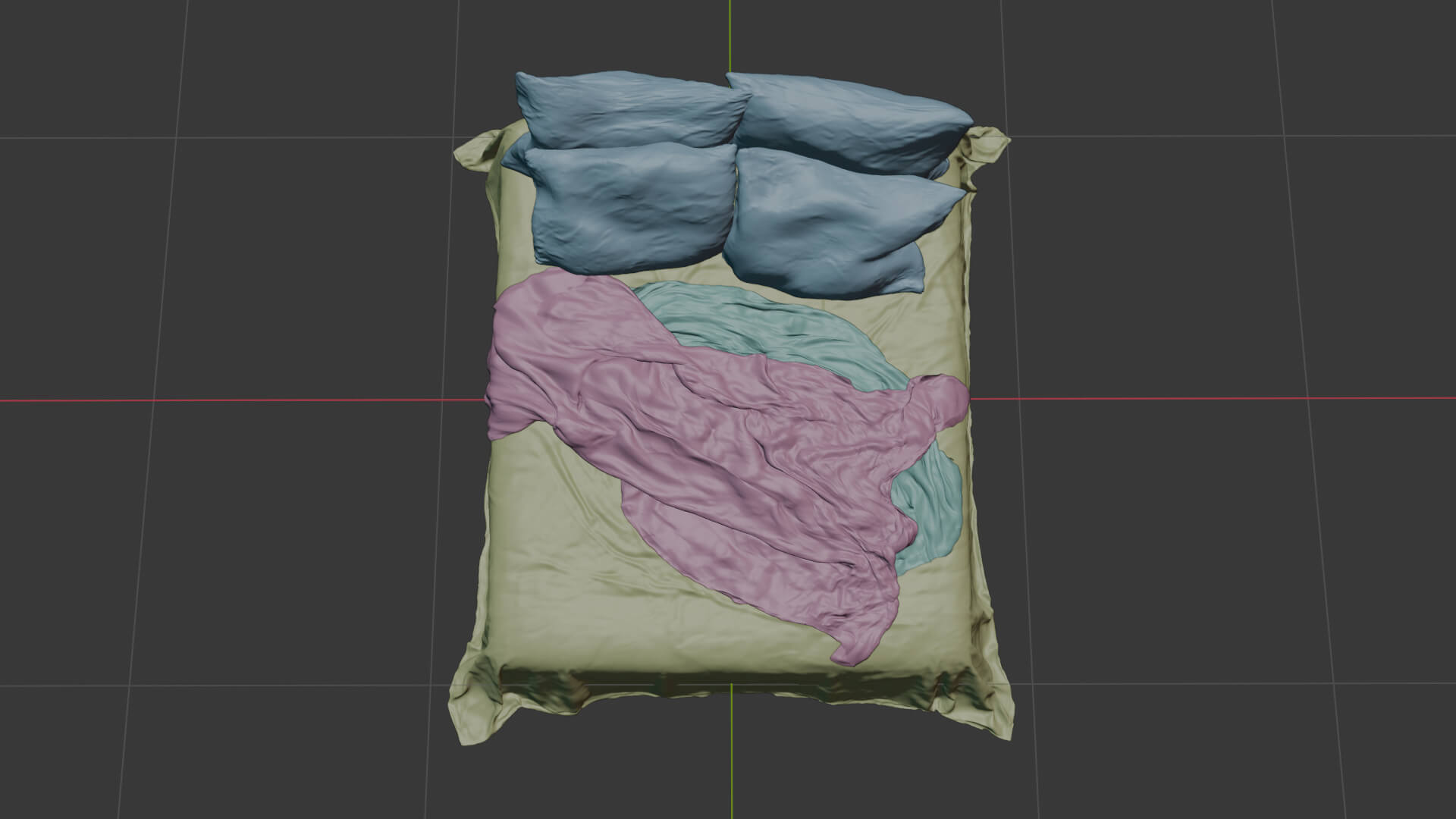 Messy and Cozy Bed - 3D Model by ludmi