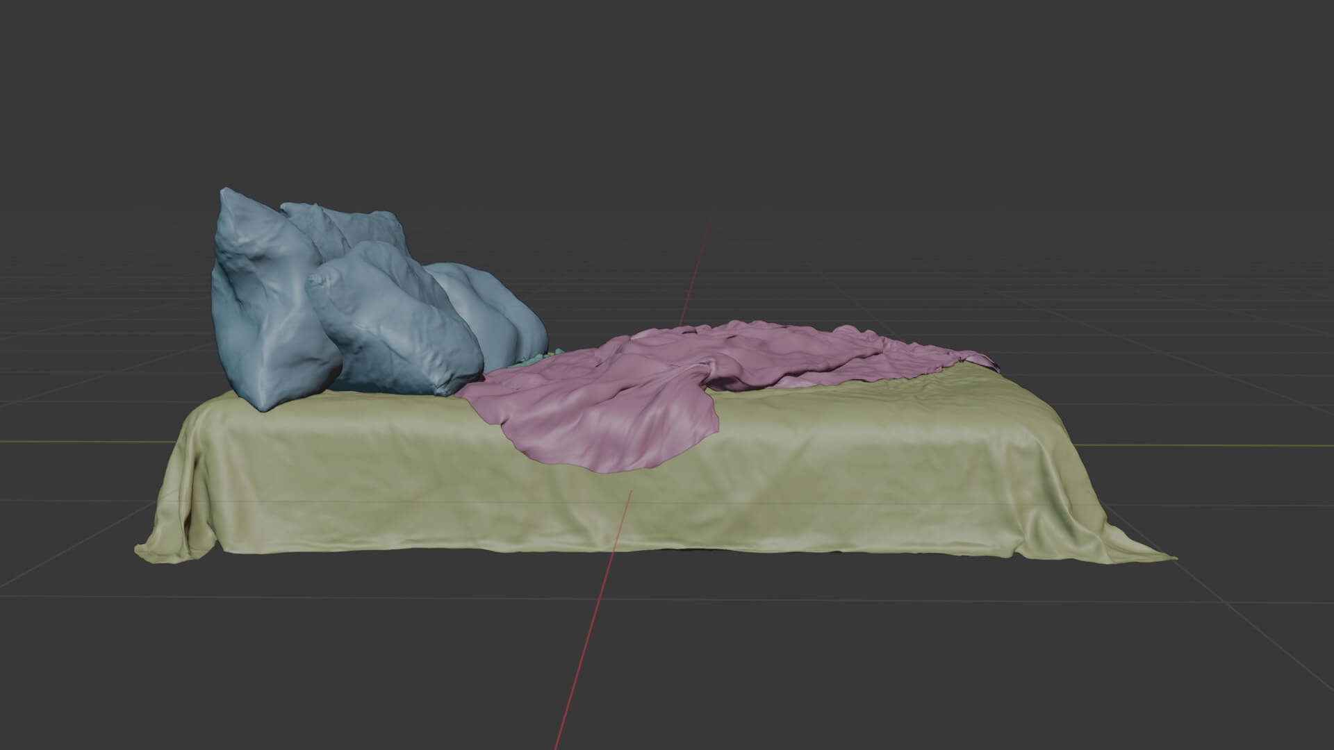 Messy and Cozy Bed - 3D Model by ludmi