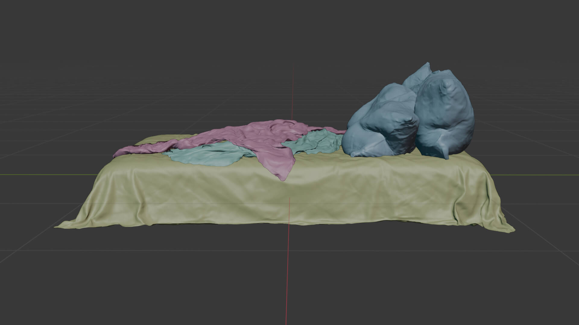 Messy and Cozy Bed - 3D Model by ludmi