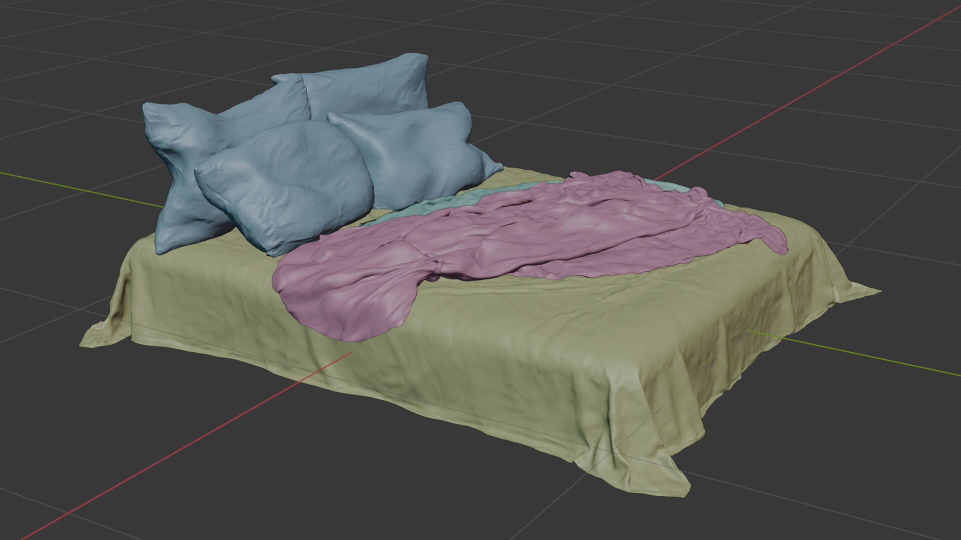 Messy and Cozy Bed - 3D Model by ludmi