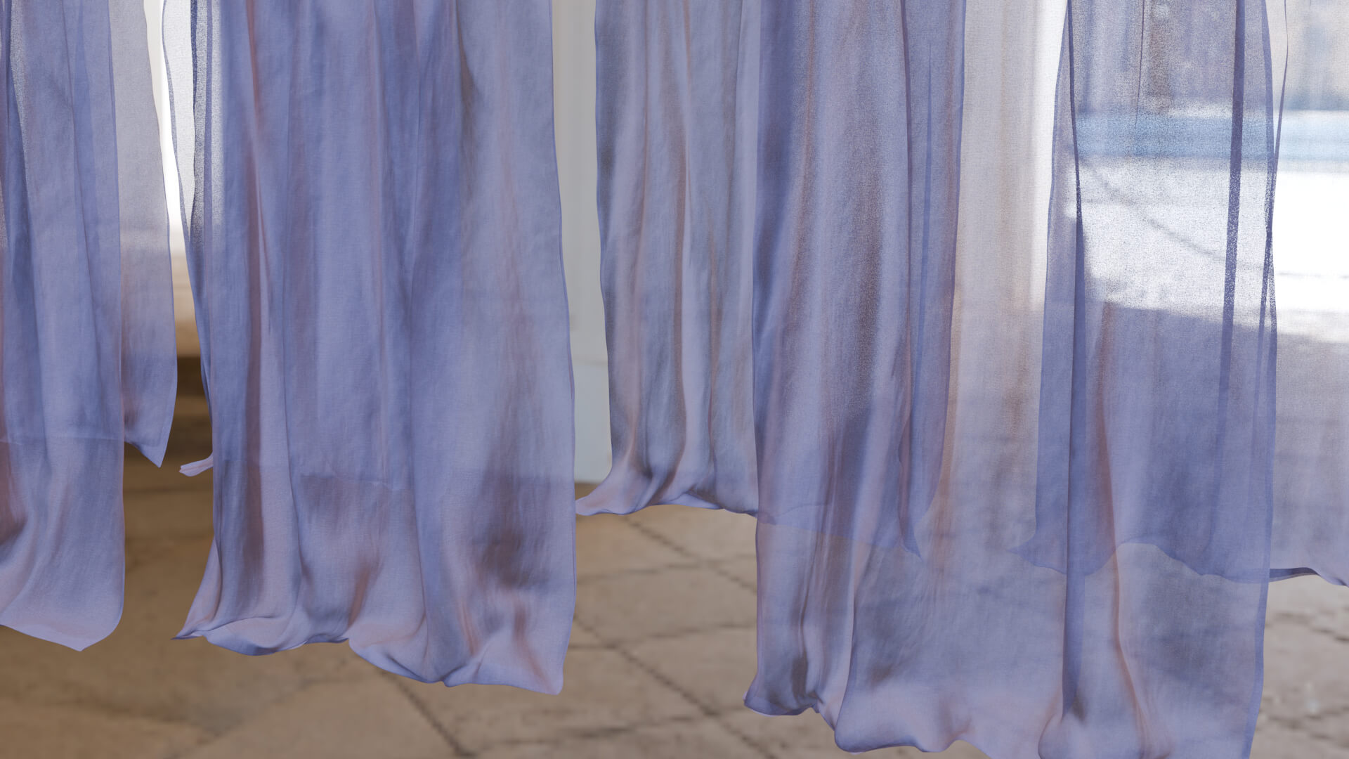 Sheer Curtains - 3D Model by ludmi