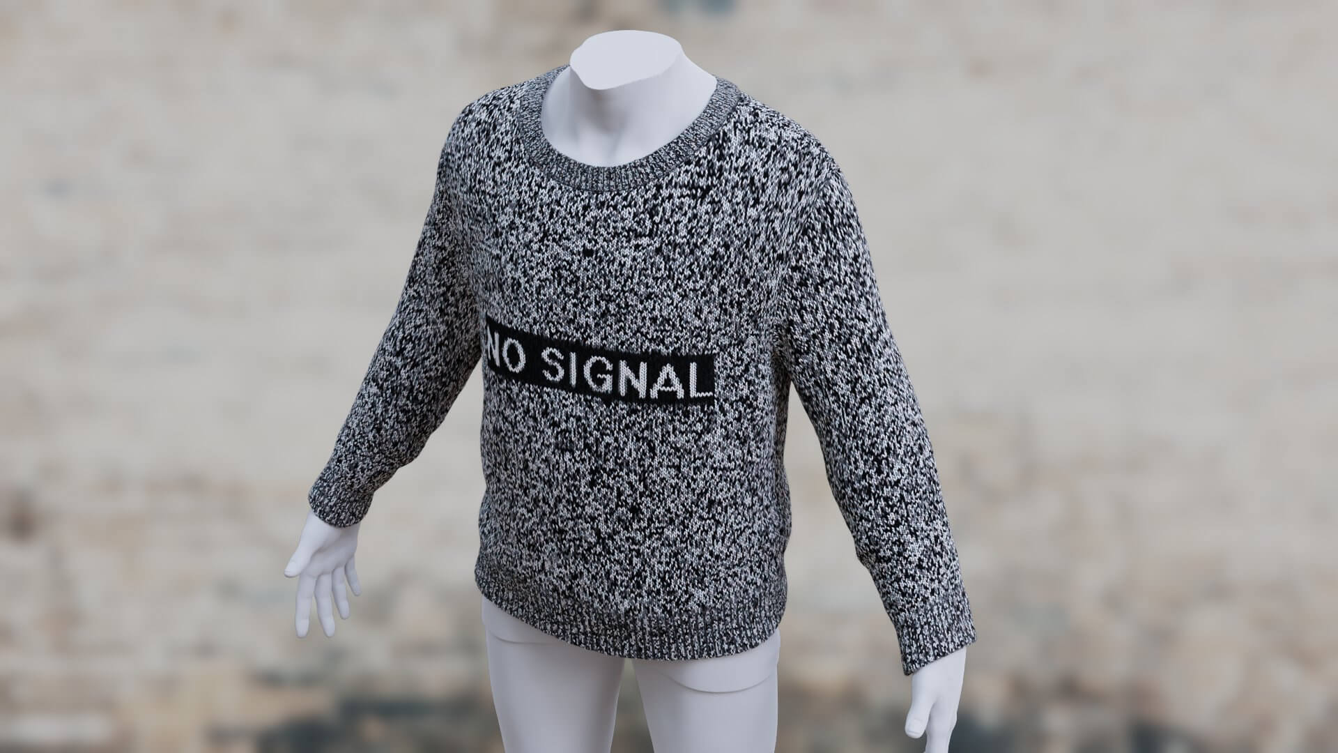 Sweater NO SIGNAL - 3D Model by ludmi