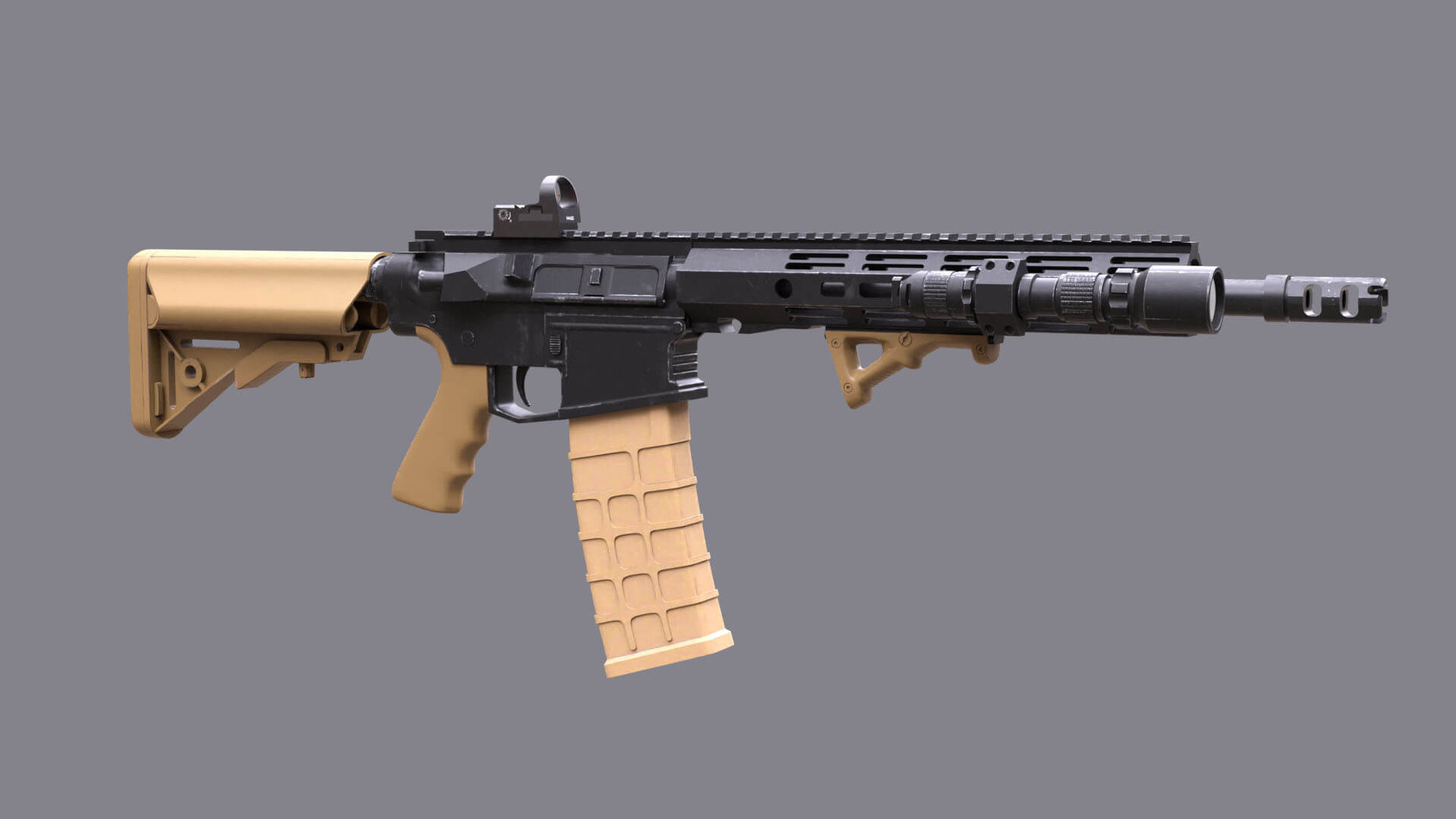AR-15 Carbine Rifle Free 3D Model by luisbcompany