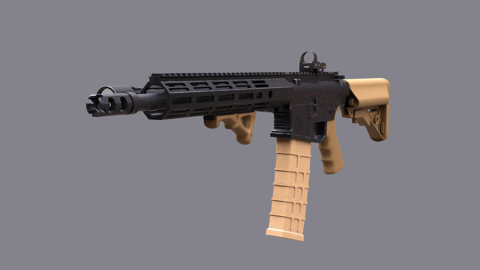 AR-15 Carbine Rifle Free 3D Model by luisbcompany