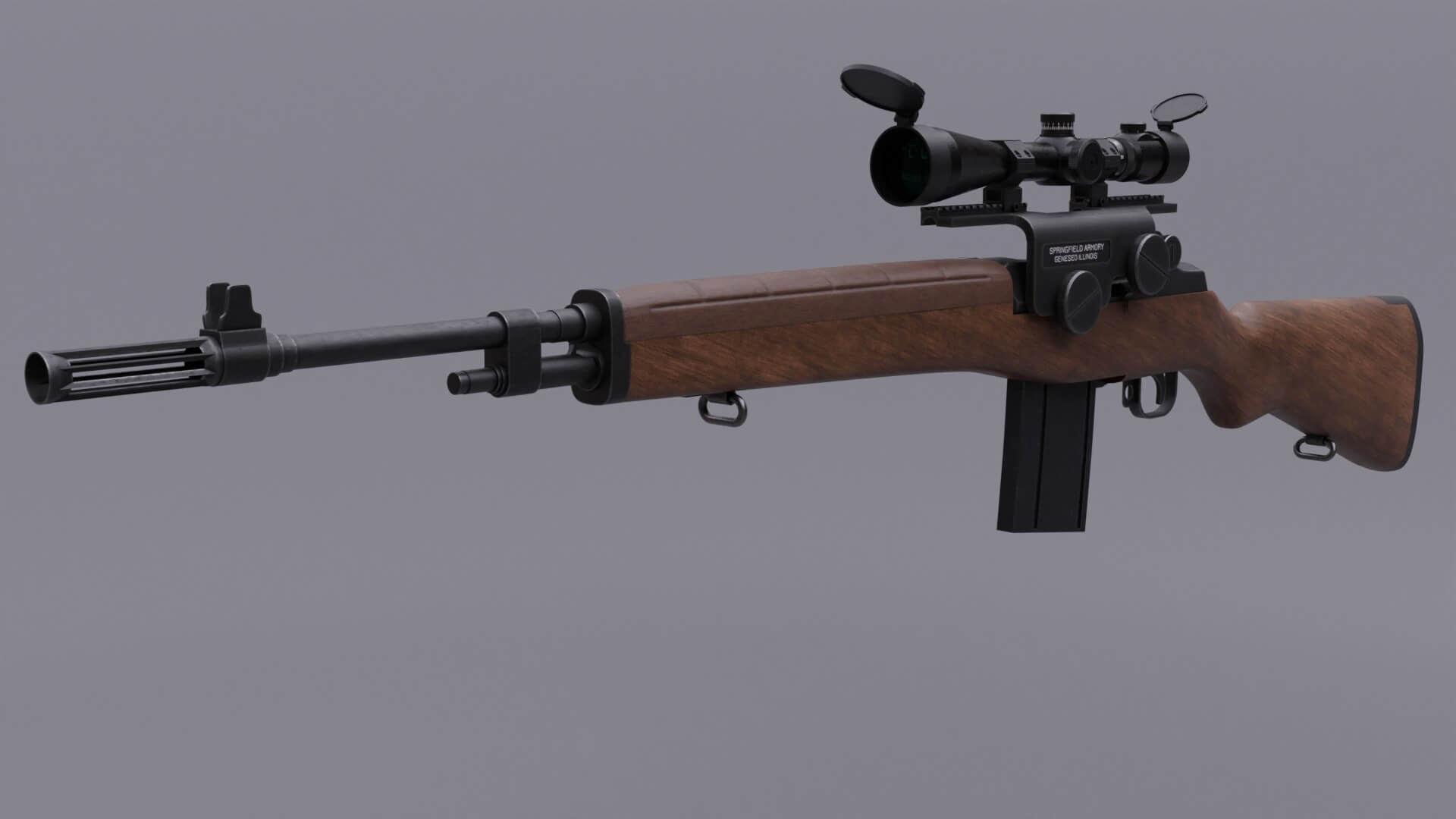 M1A Springfield Rifle - 3D Model by luisbcompany